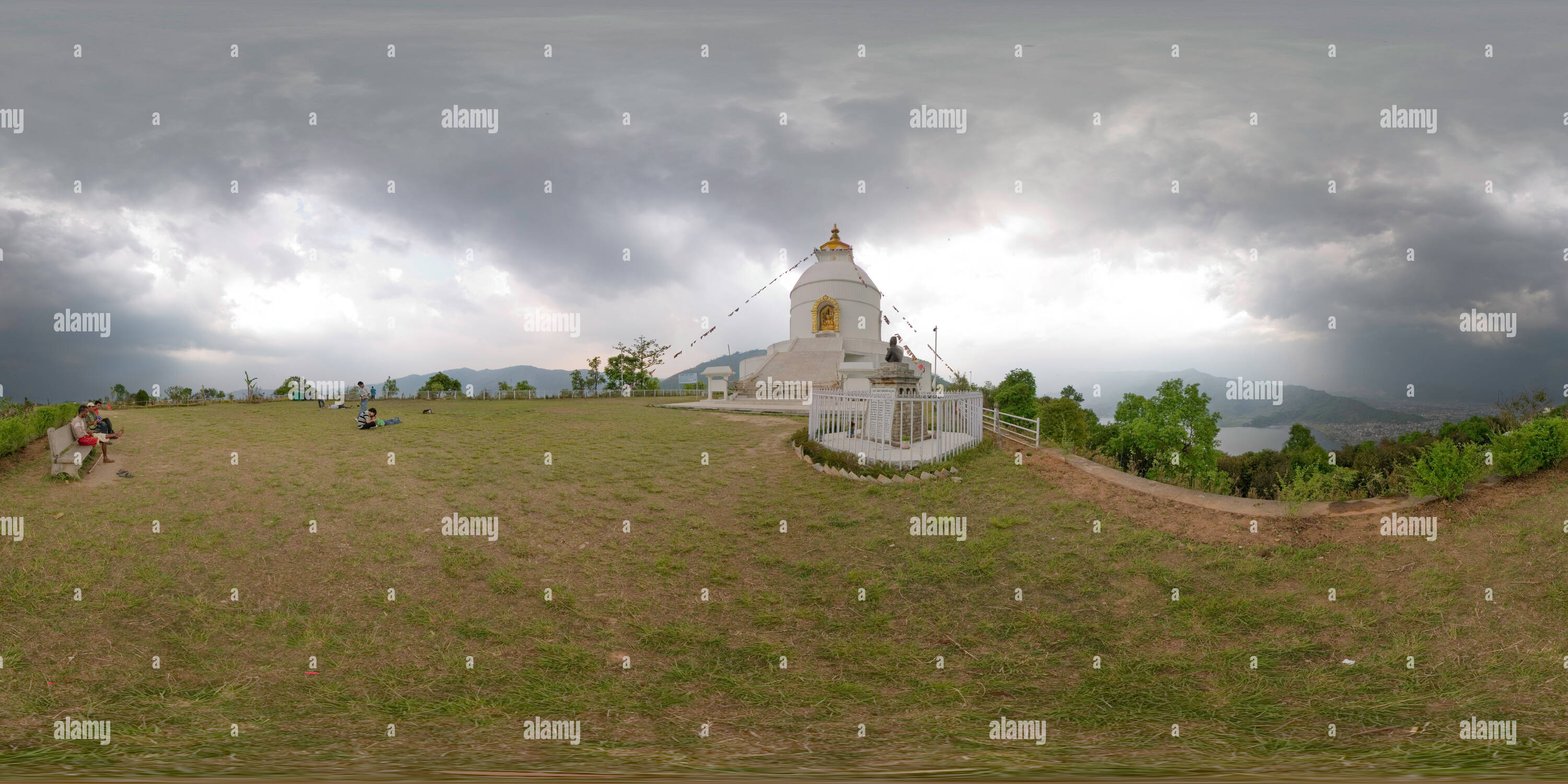 360° view of World Peace Stupa, Pokhara - Alamy