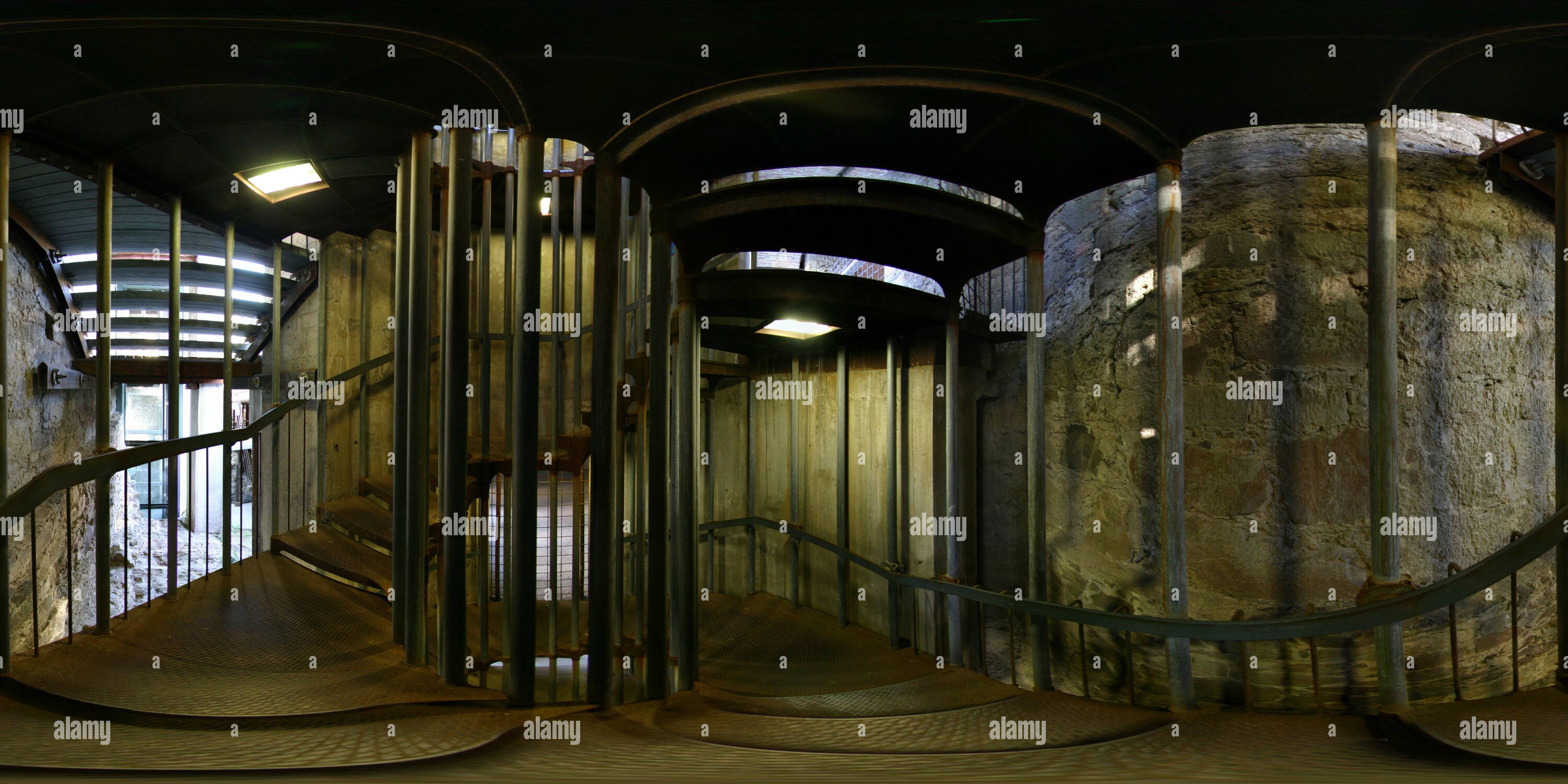 360° view of Castle - spiral staircase - Alamy