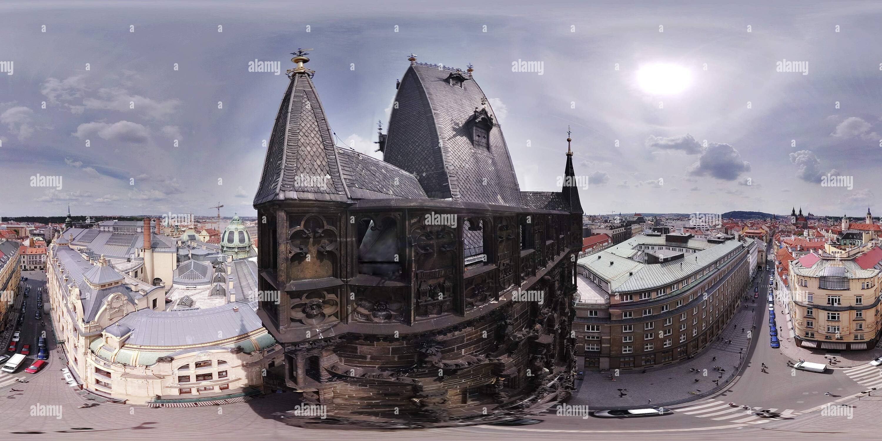 360° view of The Powder Tower (Prasna Brana - Alamy