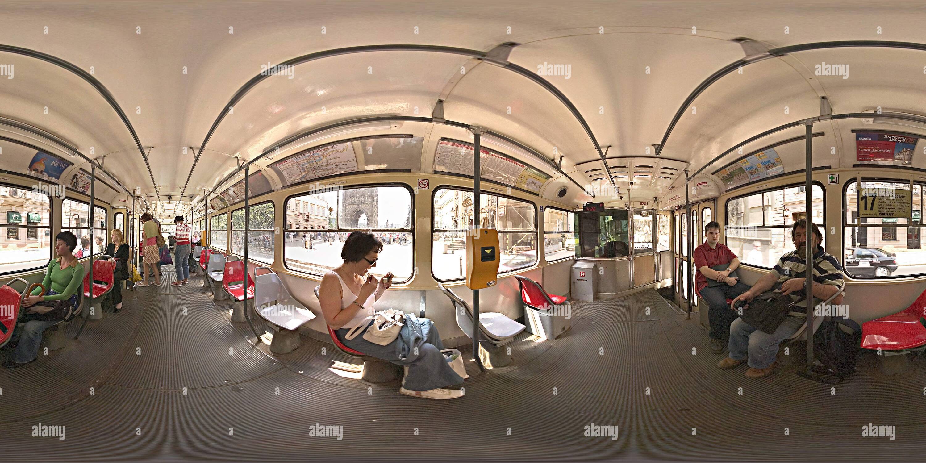 360° view of Tram 17, passing Charles Bridge - Alamy