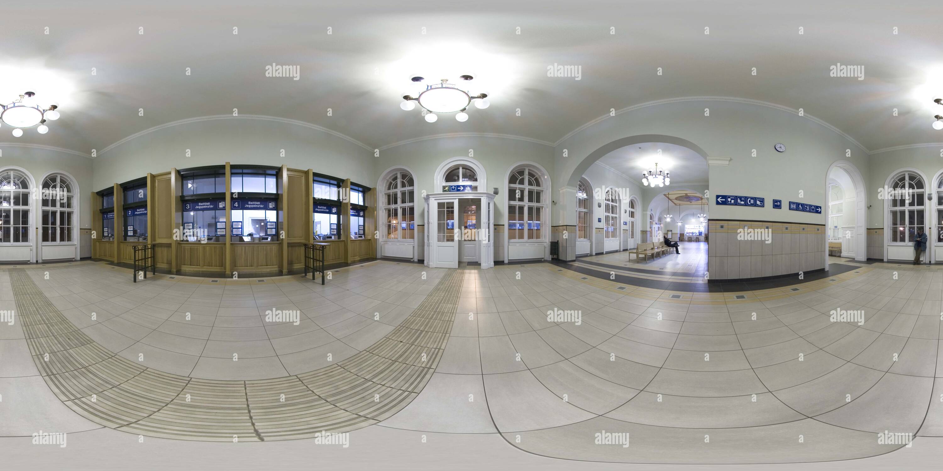 360° view of Szeged Railway Station ticket cashier's desk - Alamy