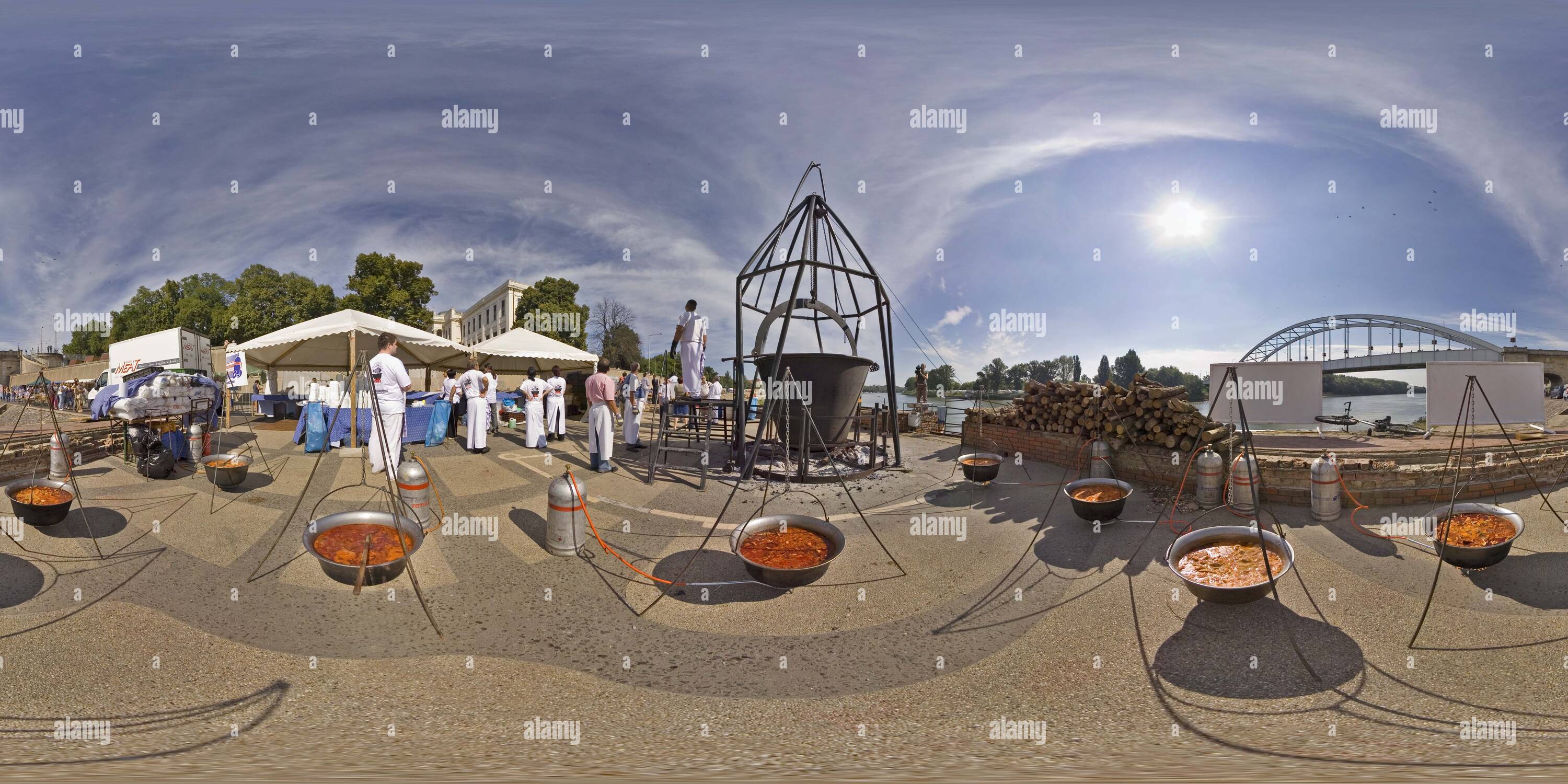 360° view of Fish Festival The Giant cauldron - Alamy