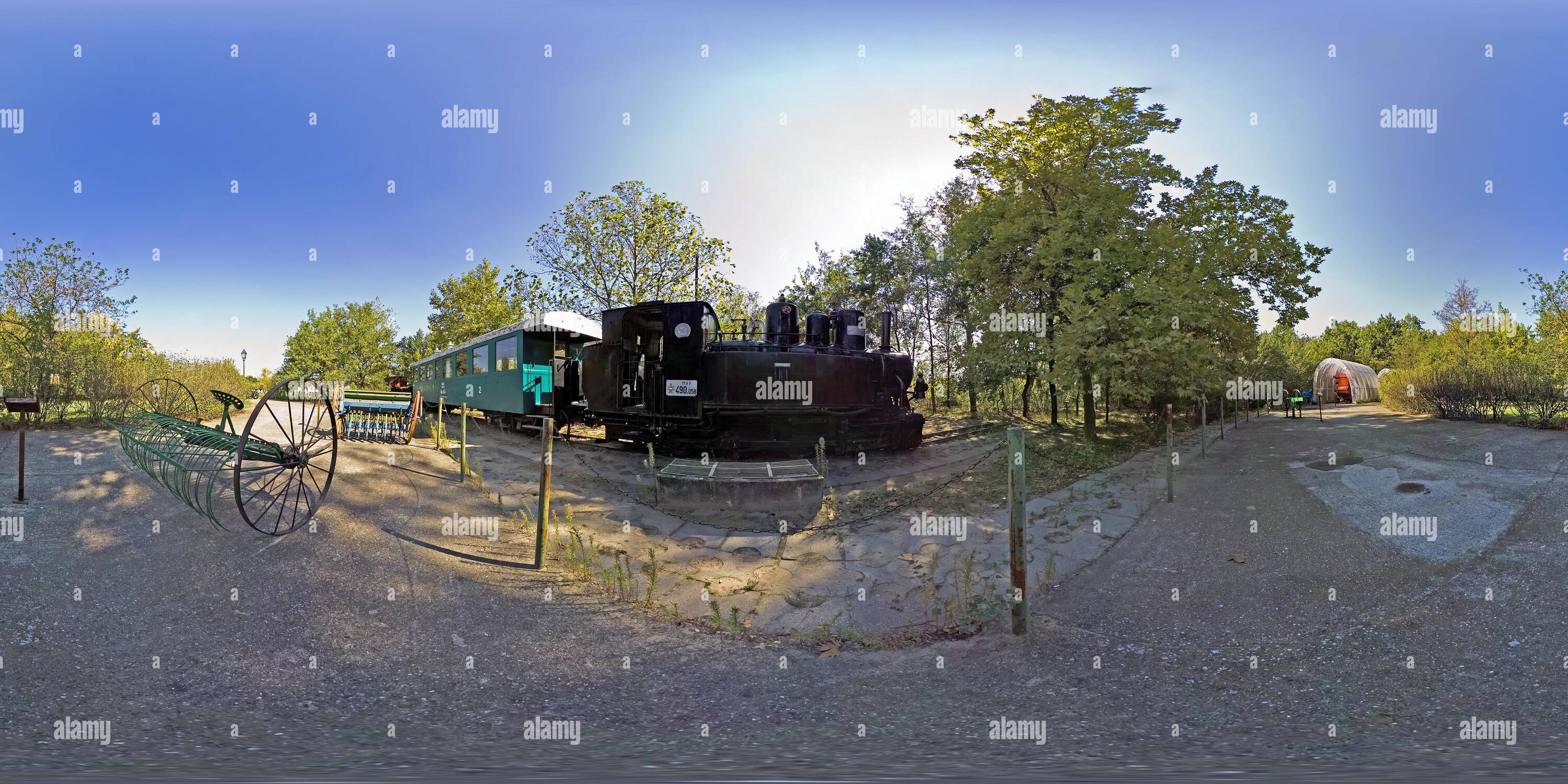 360° view of Old railway engine - Alamy