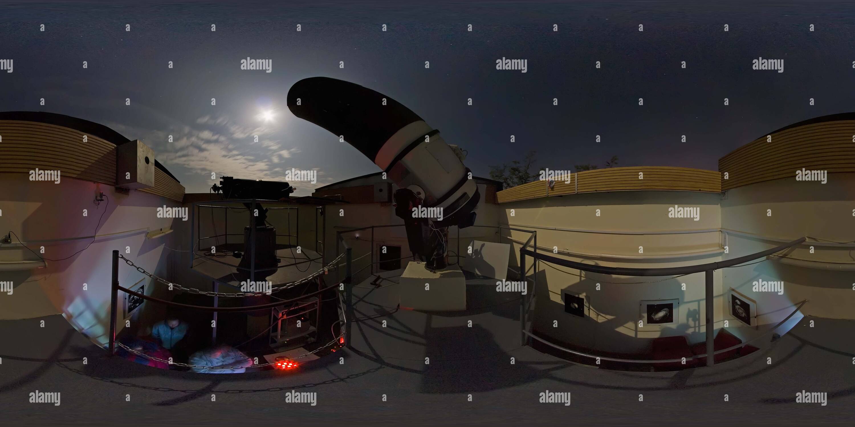 360° view of Astronomical Observatory telescope night picture ...