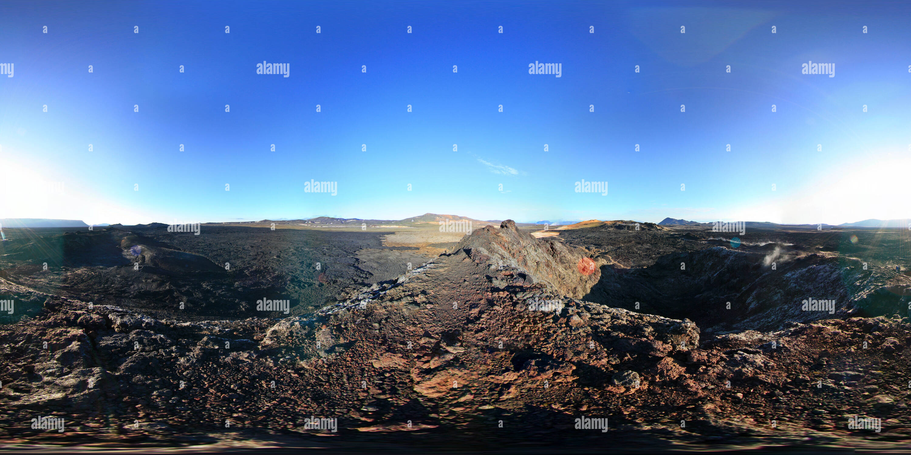 360° view of Leirhnjúkur crater row in Krafla caldera - Alamy