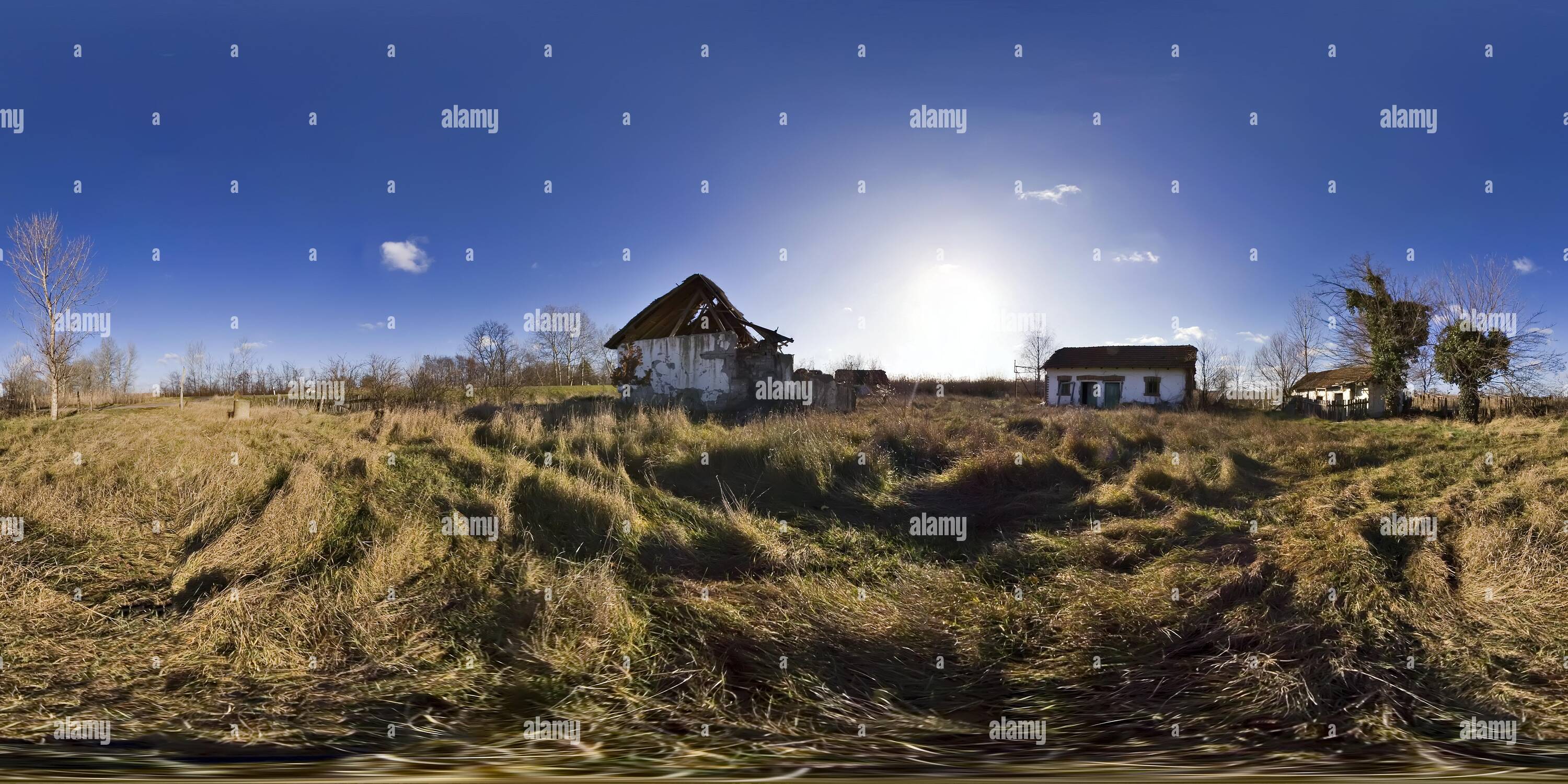 360° view of Ruined farmstead building - Alamy