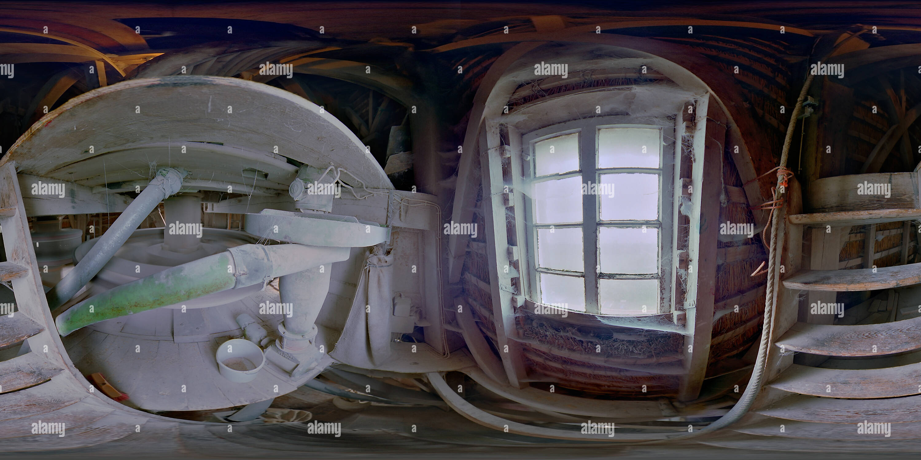 360° view of Spetzerfehn Windmill spur gear floor - Alamy
