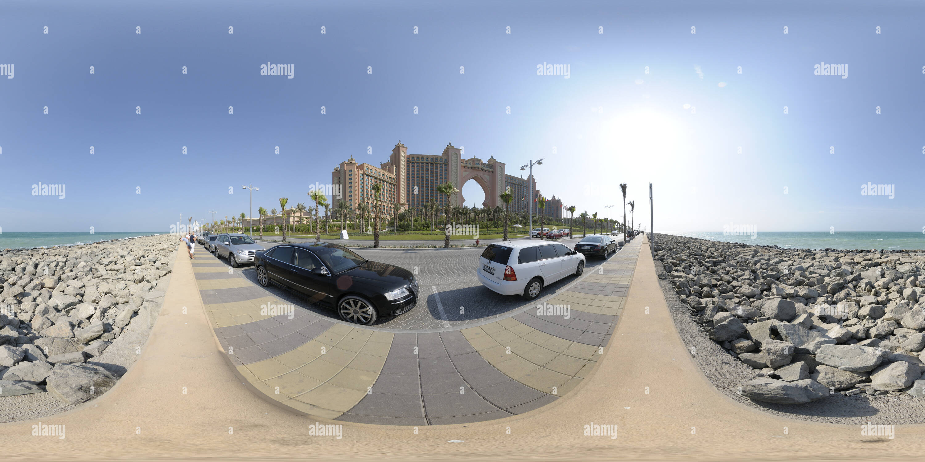 360° view of Hotel Atlantis, Palm Jumeirah, Dubai, UAE - Alamy