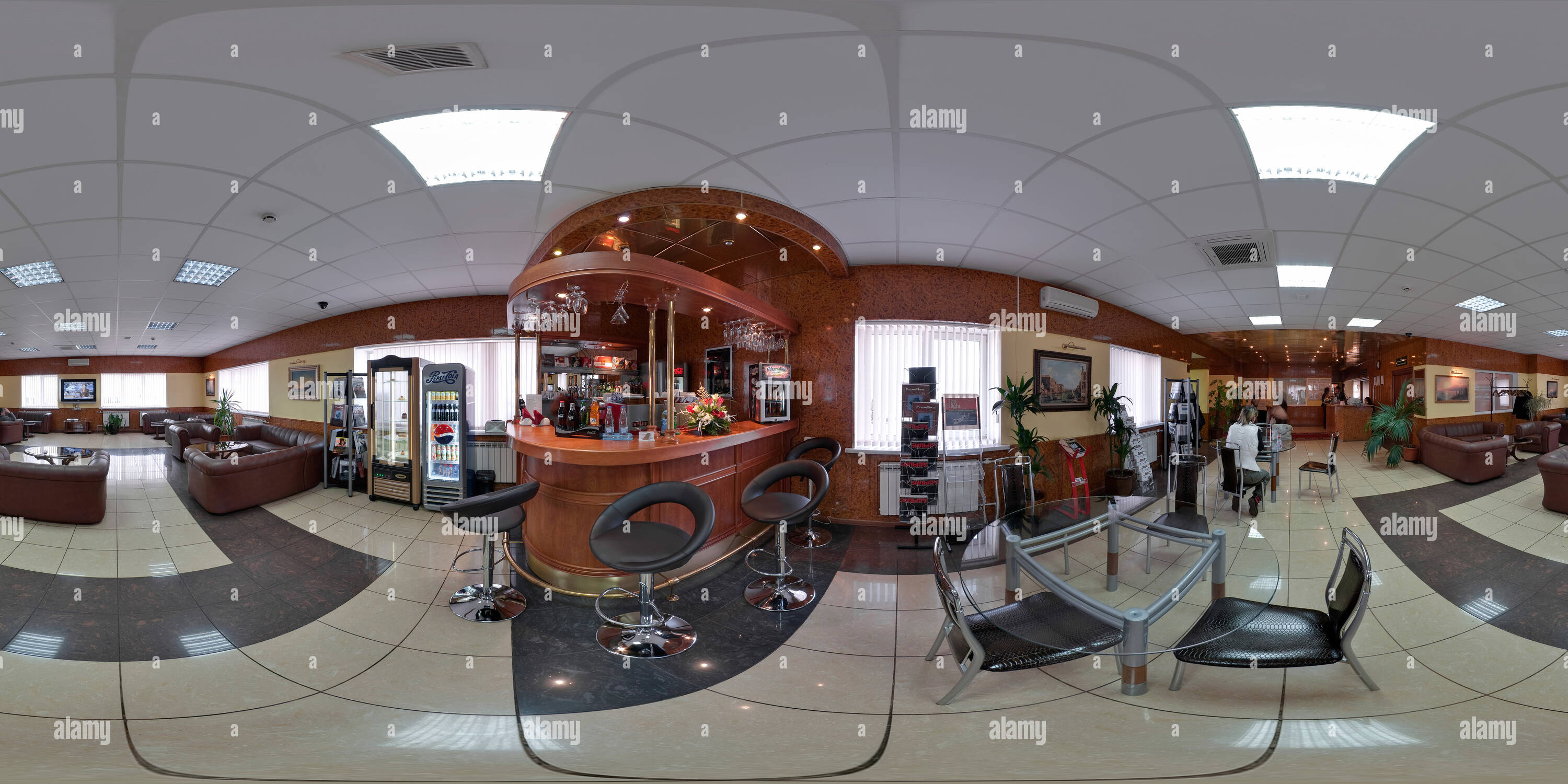 360° view of Waiting area & bar zone, Ground floor - Alamy