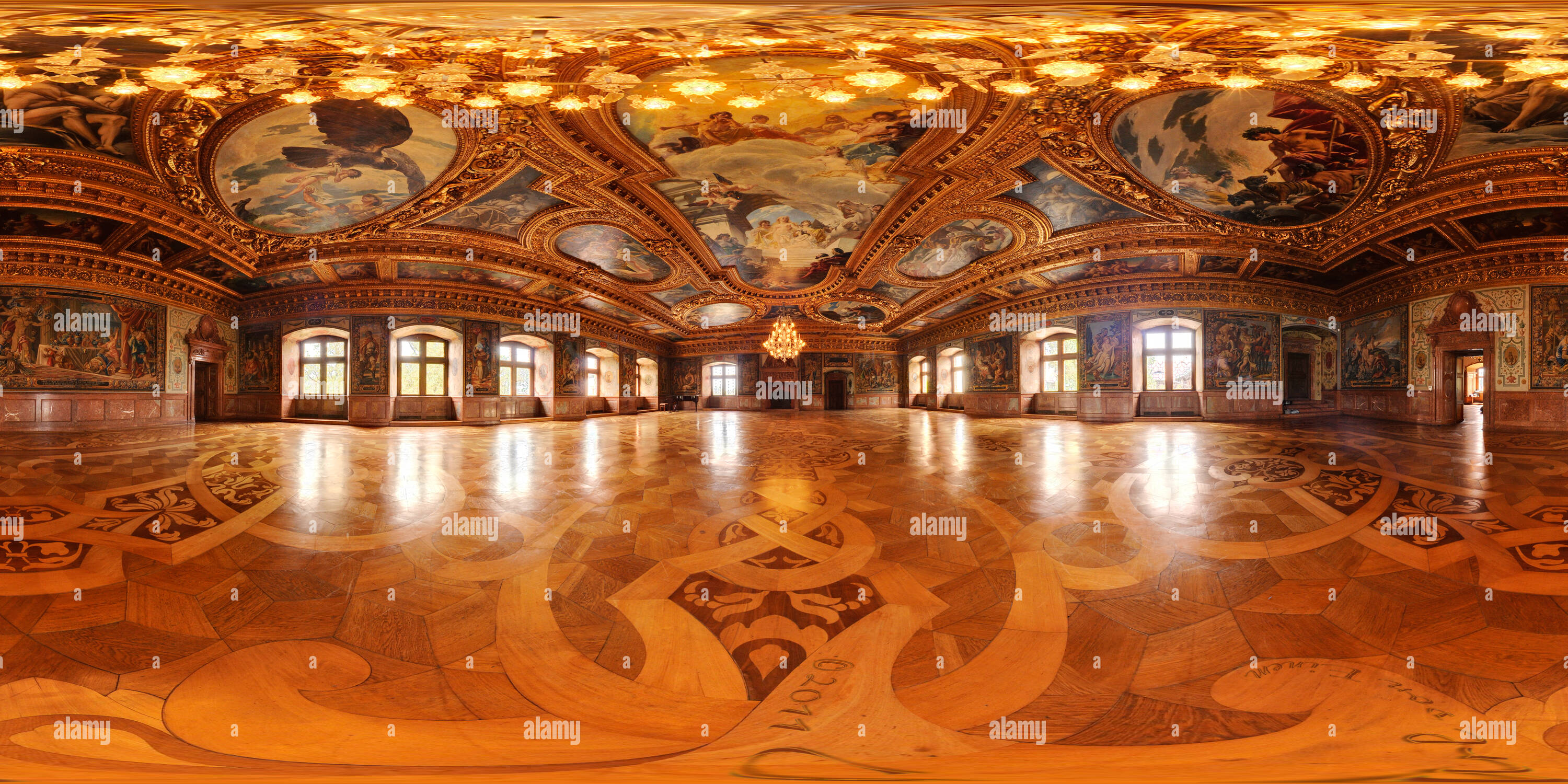 360° view of Ceremonial Room of Ratibor Castle - Alamy