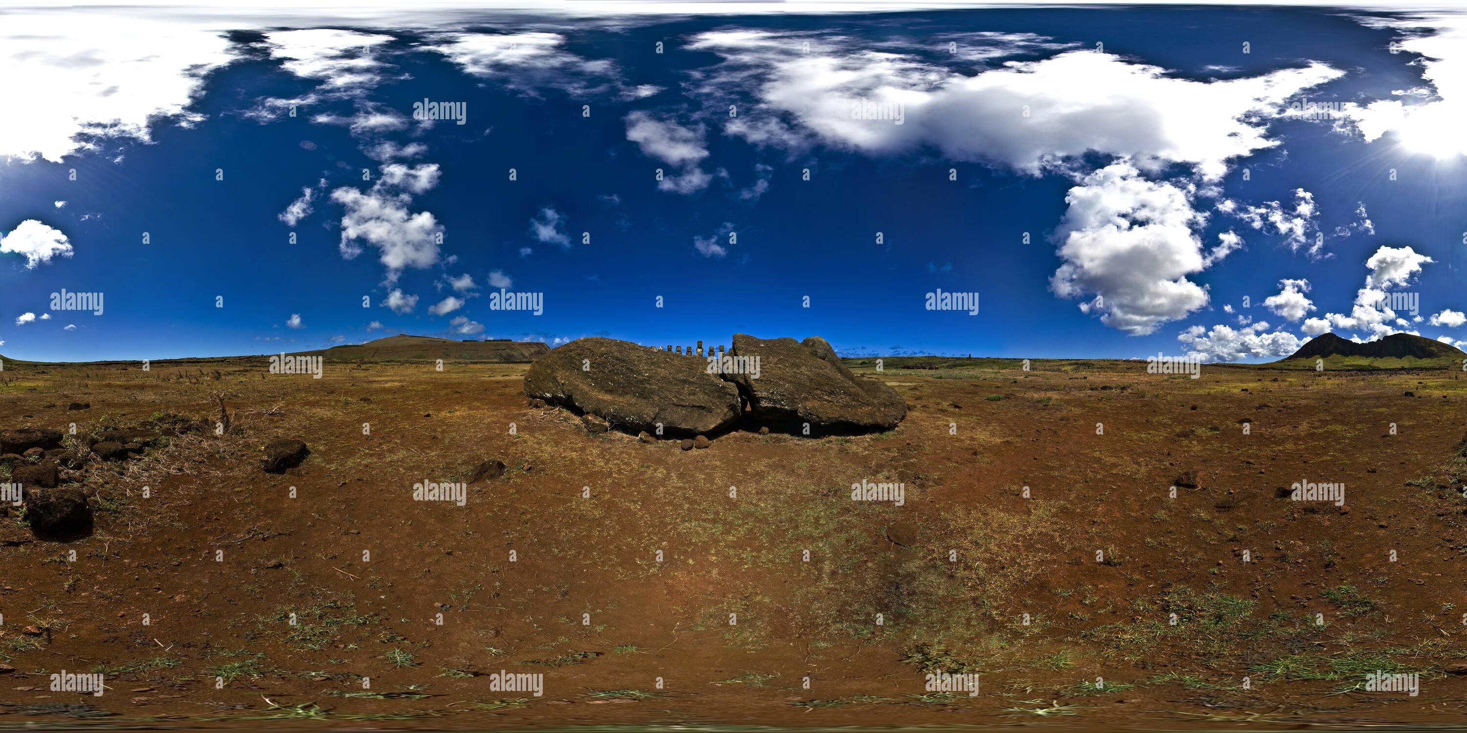 360° view of Another Day At Tongariki (The Lonely Moai - Alamy