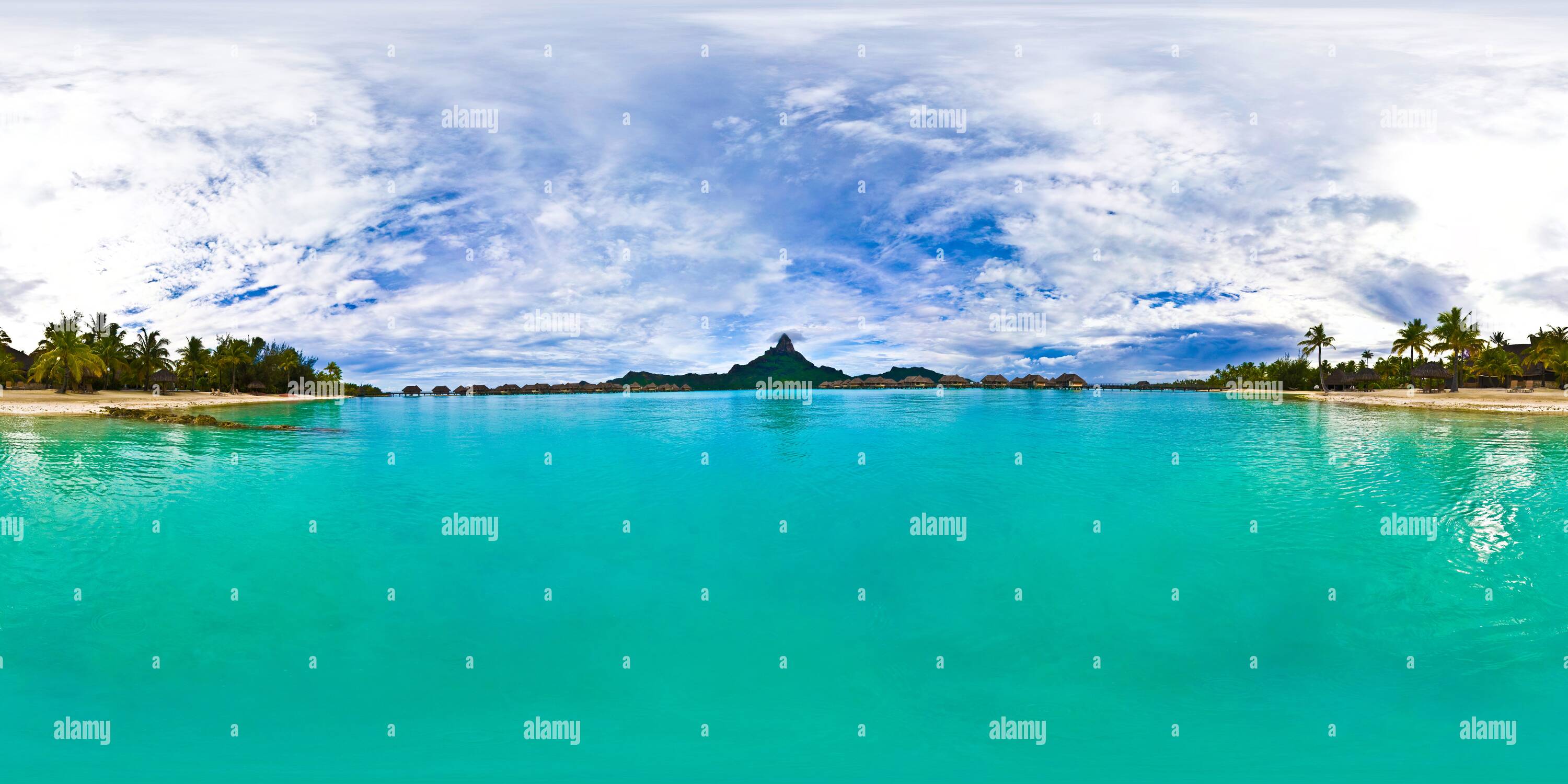 360° view of Between the Motu & the Island (Motu Piti Aau - Alamy