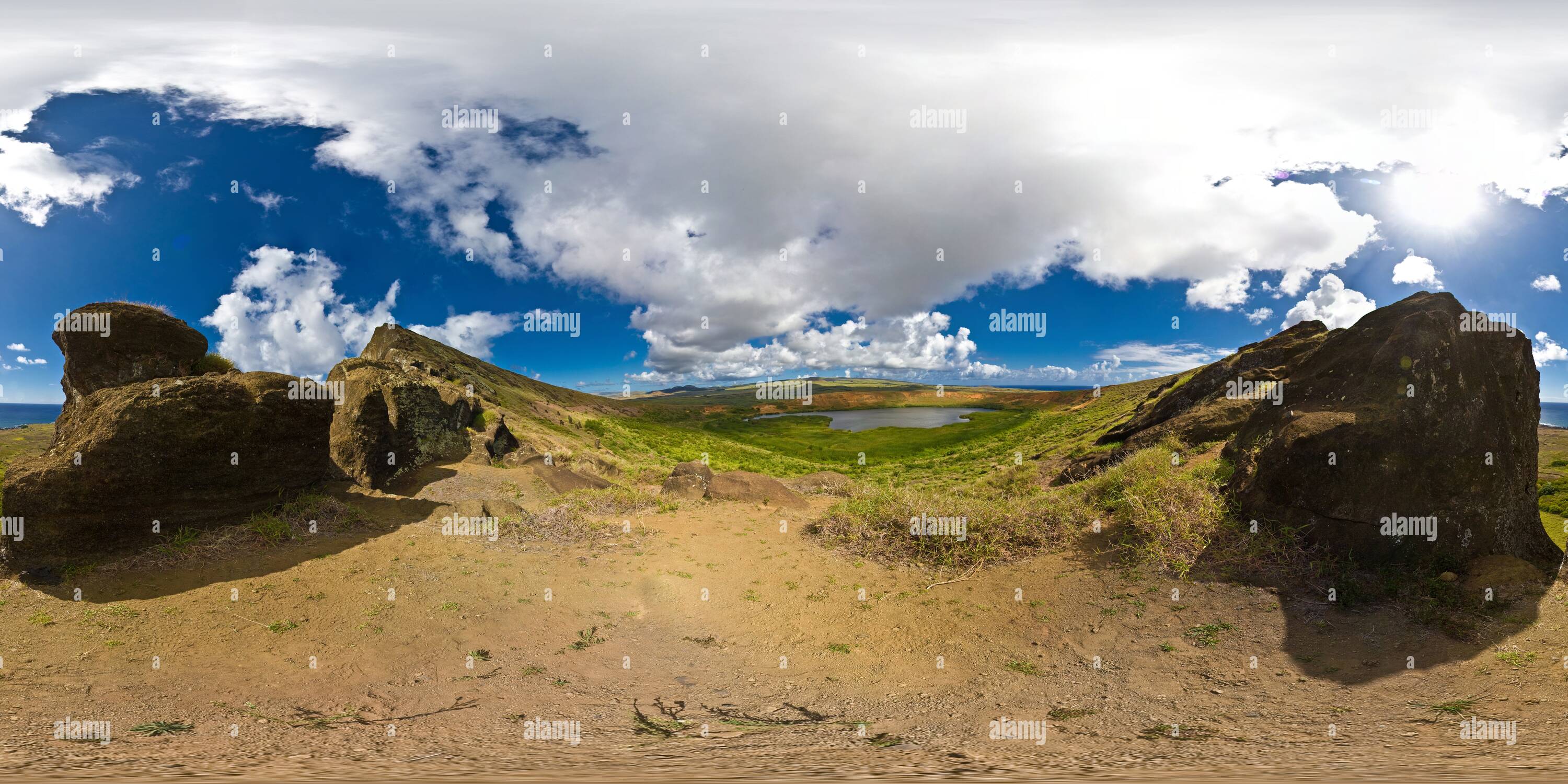 360° view of Inside Rano Raraku : The Top Of The Crater - Alamy