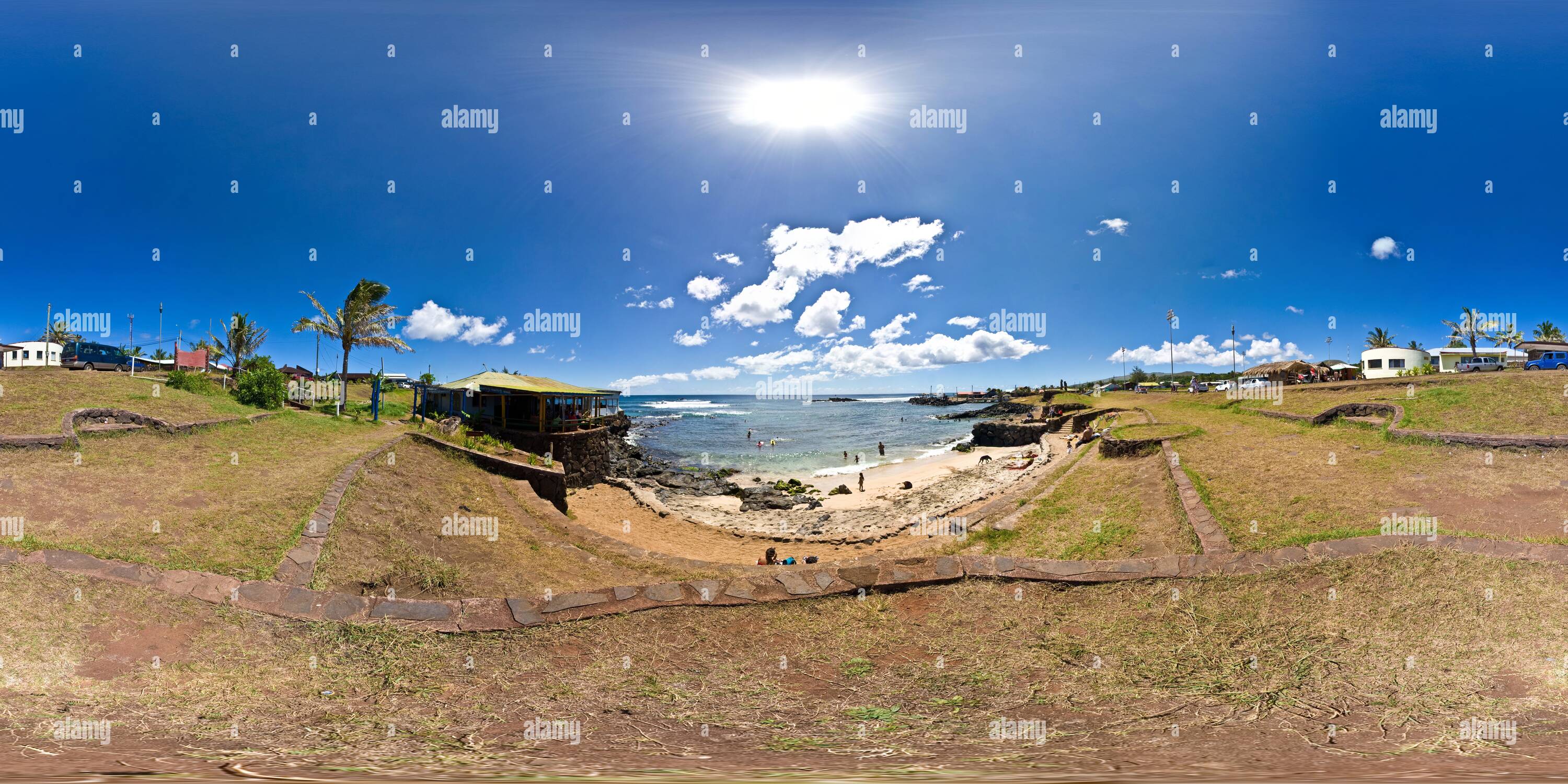 360° view of Playa de Hanga Roa - Alamy