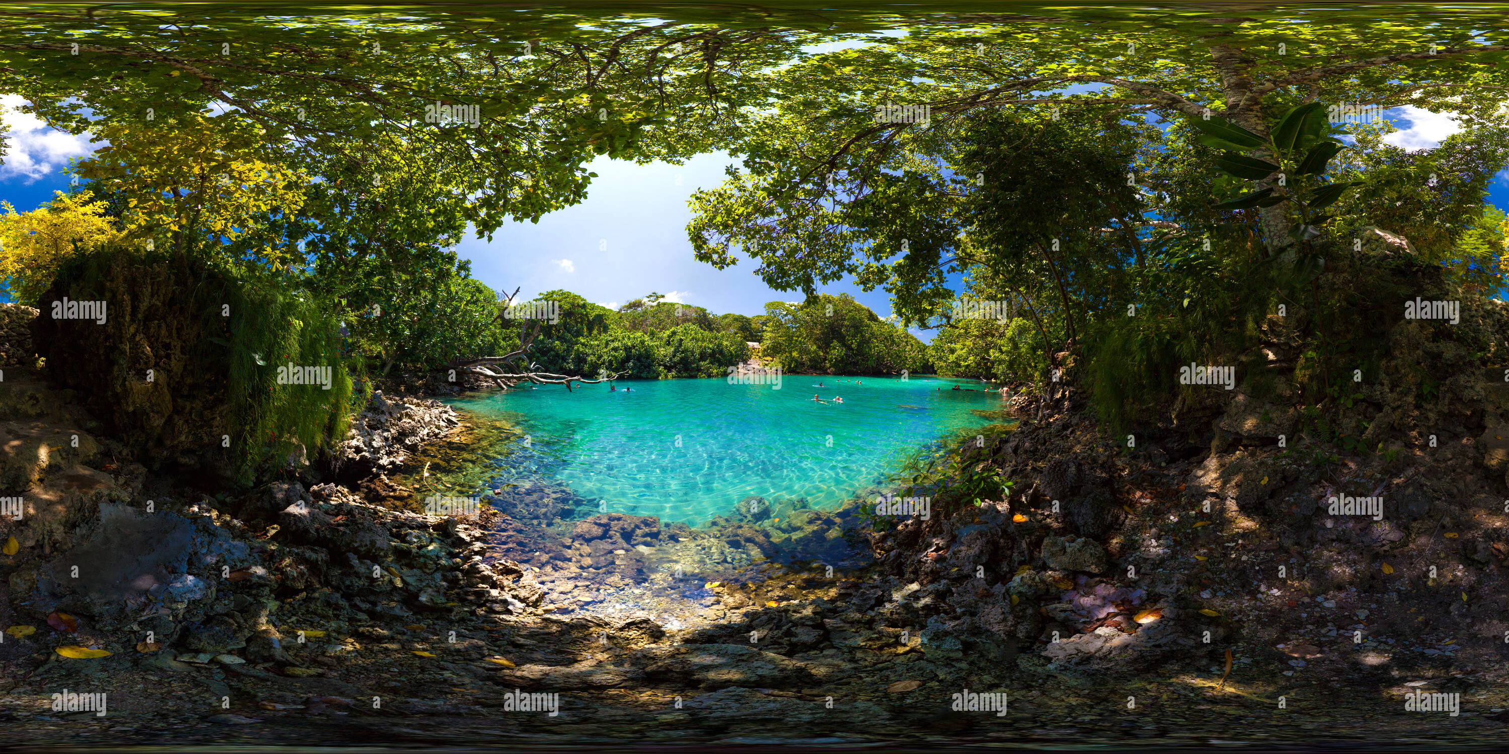 360° view of Efate - Vanuatu : SunBath at Blue Lagoon Swimming Hole - Alamy