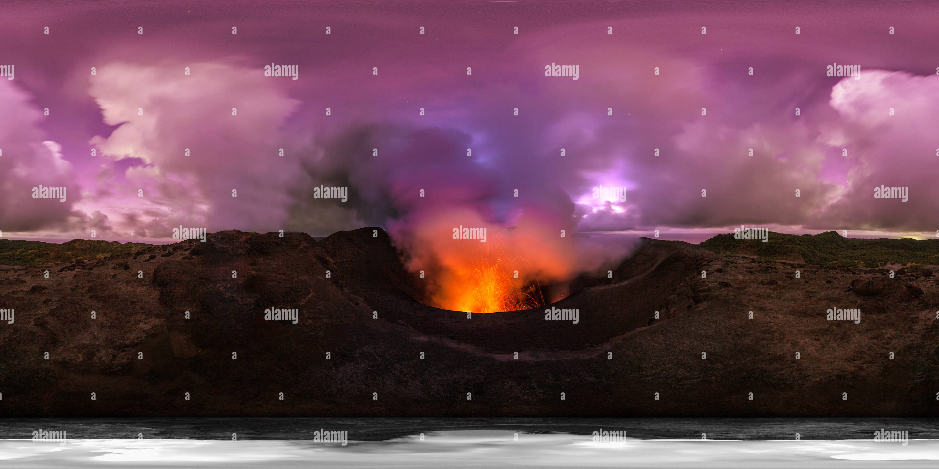 360° view of Mont Yasur Volcano - Alamy
