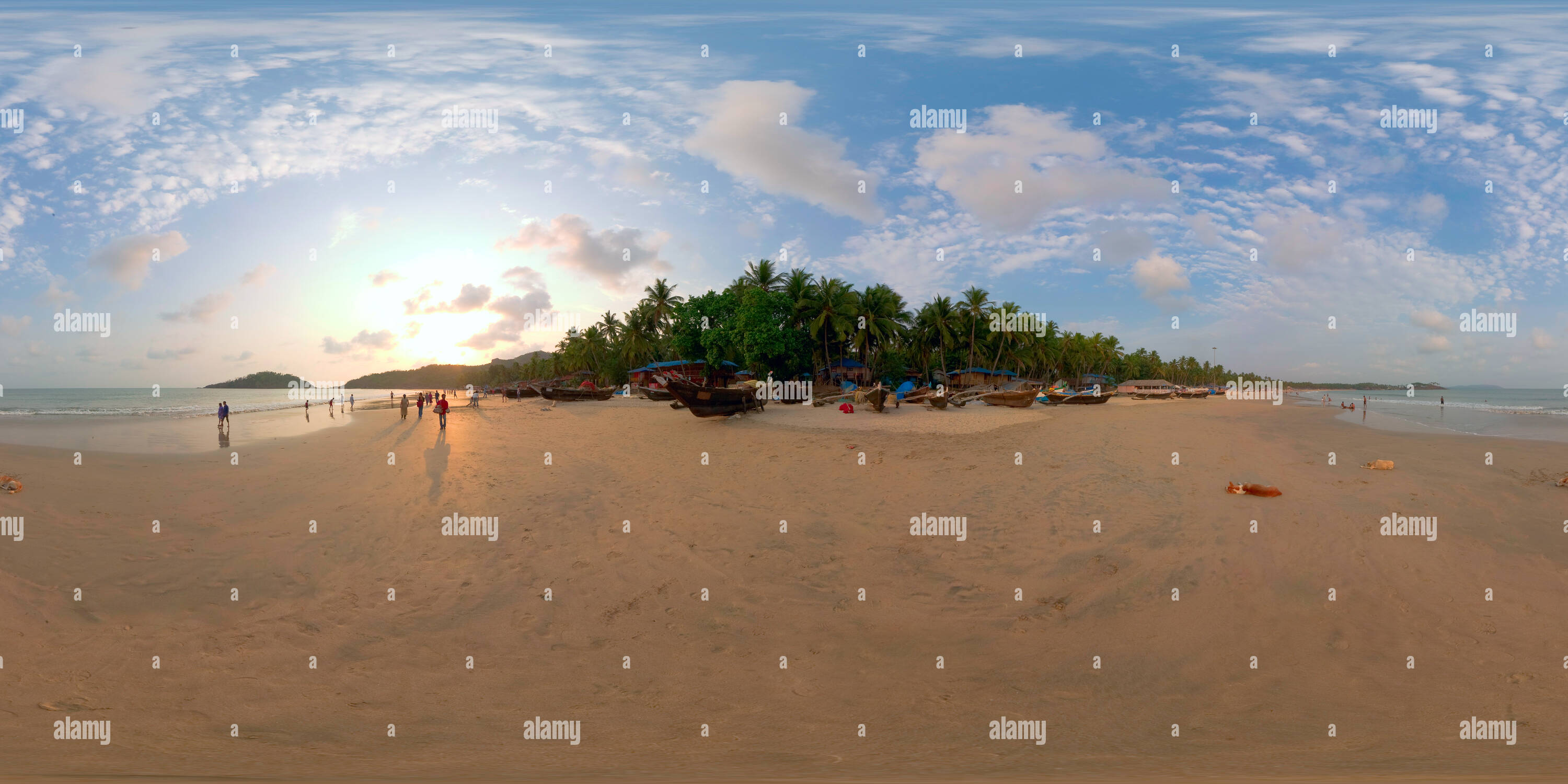 360° view of Palolem Beach Sunset no.1, Goa - Alamy