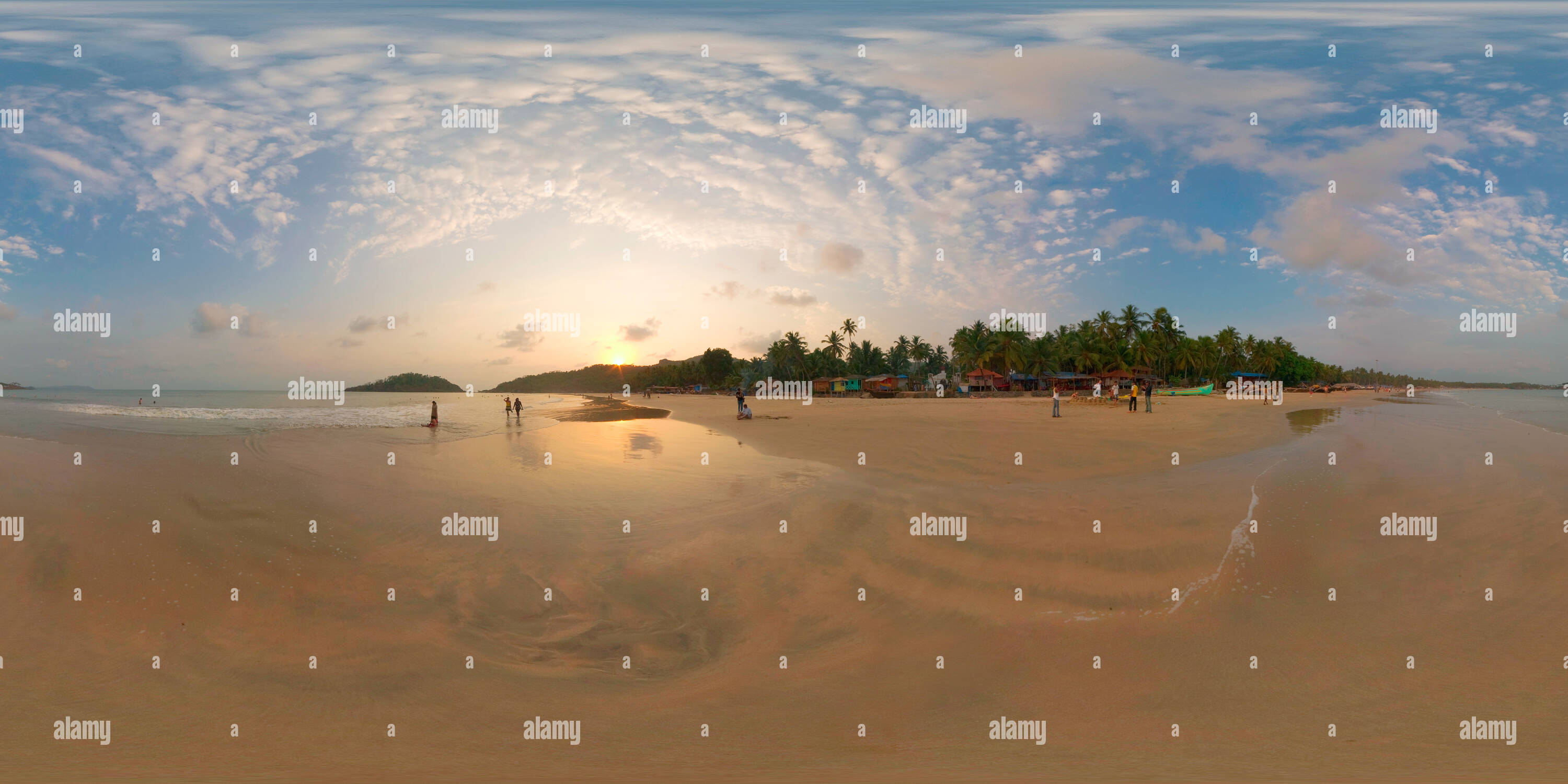 360° view of Palolem Beach Sunset no.2, Goa - Alamy