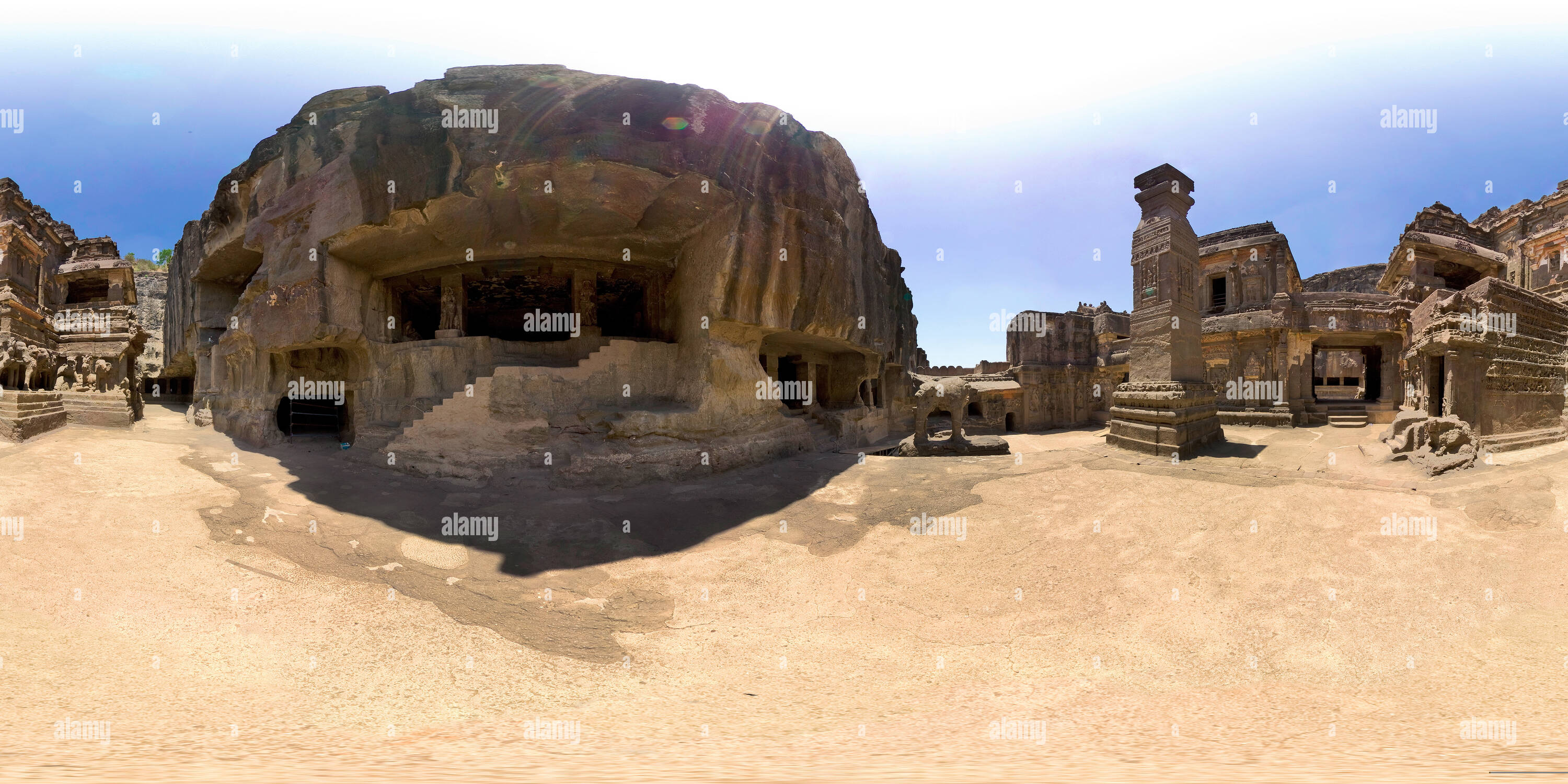 360° view of Kailash Temple, Ellora Caves No.1 - Alamy