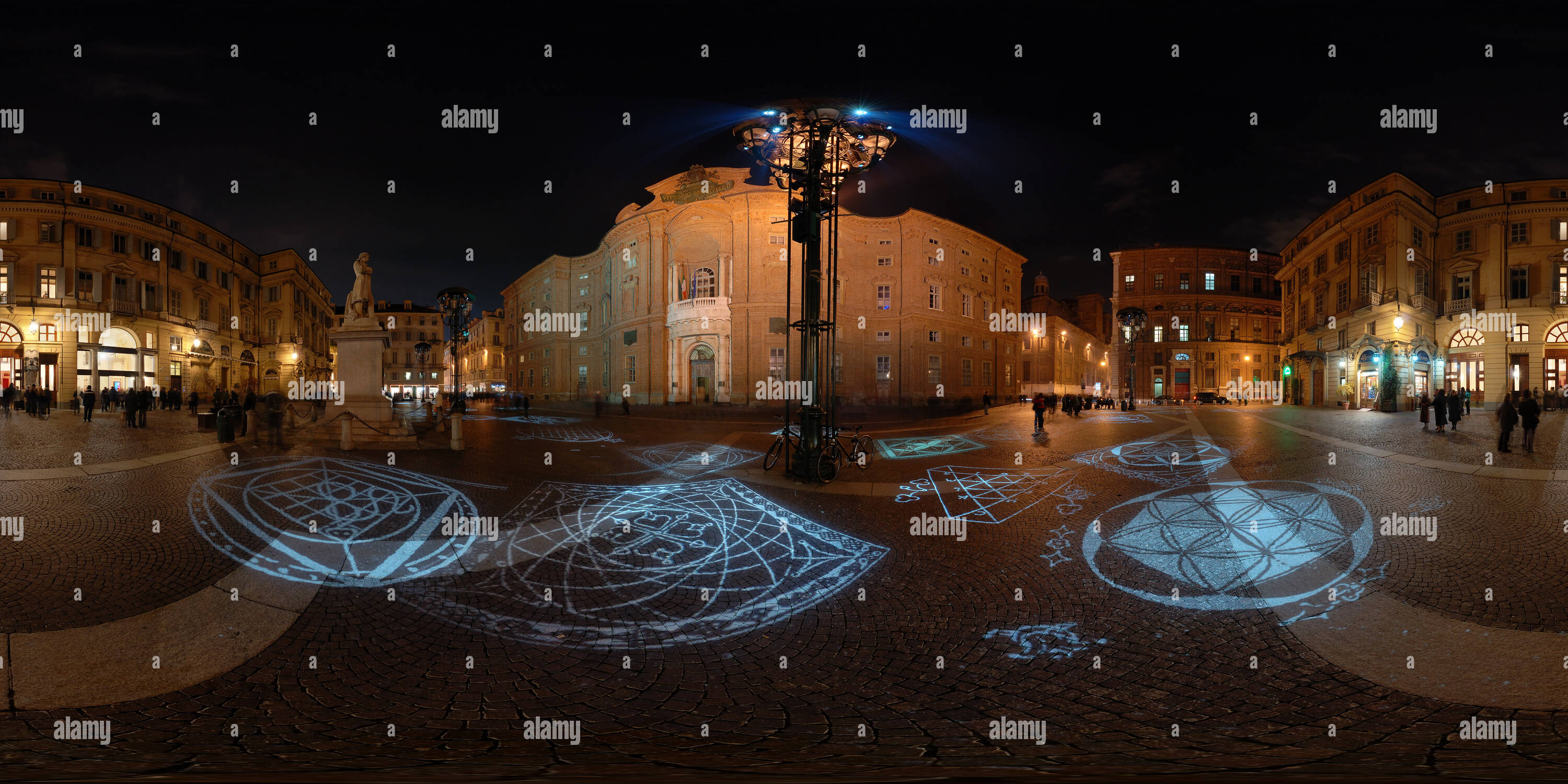 360° view of The War of the Worlds in Piazza Carignano - Alamy