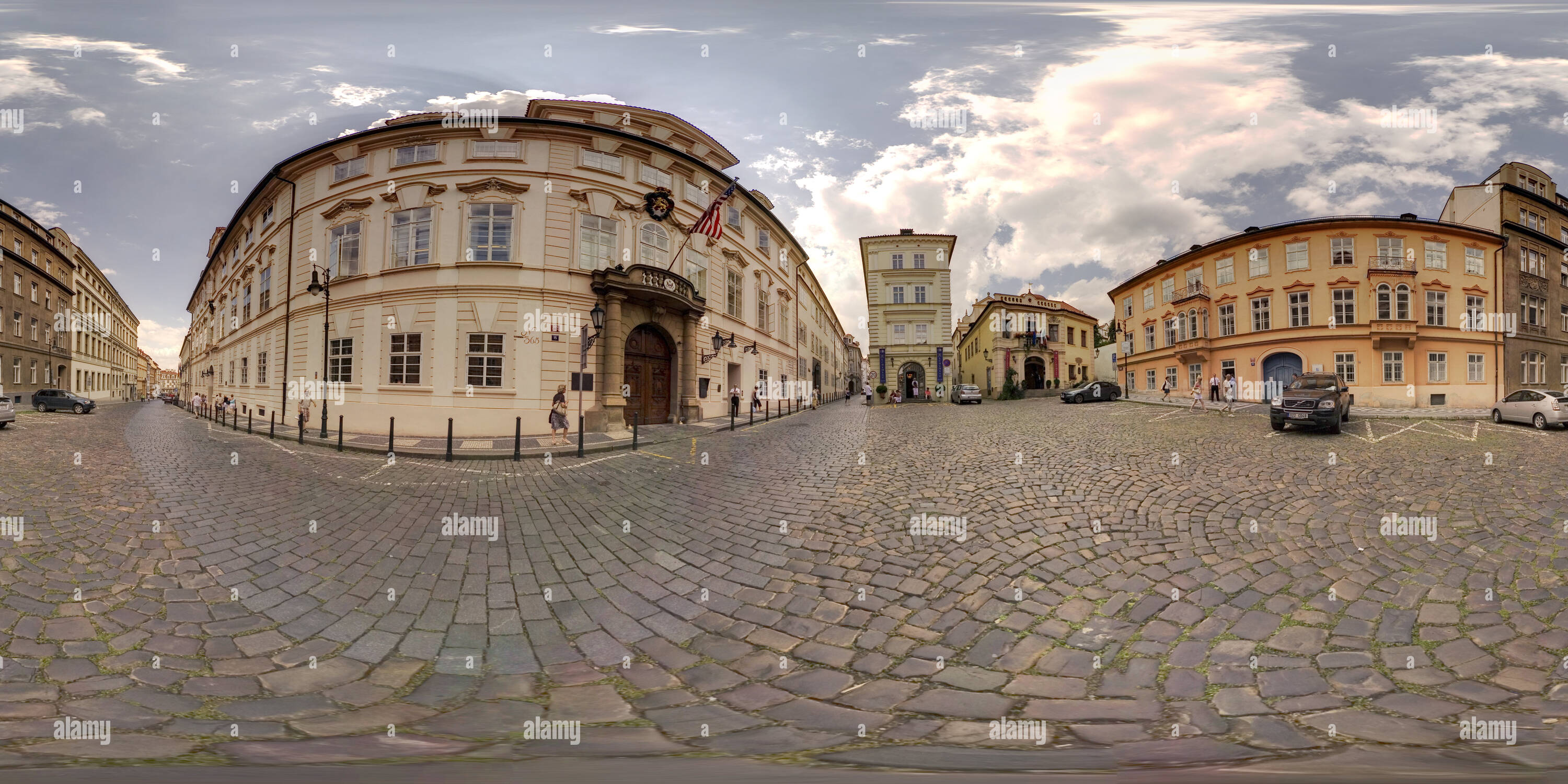 360° view of American Embassy, Trziste, Mala Strana - Prague Summer ...
