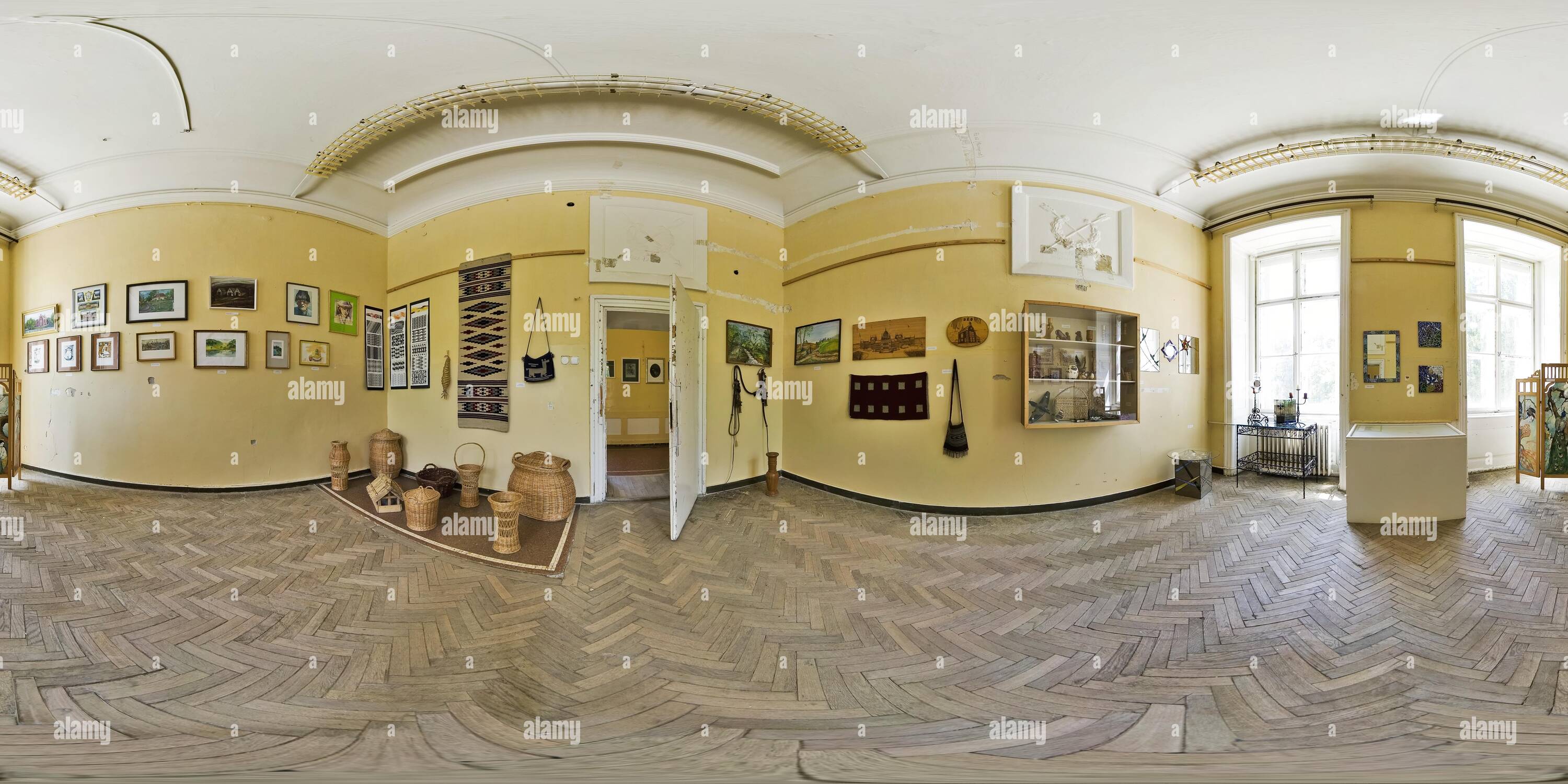360° view of count Festetics Castle village-artists' exhibition - Alamy