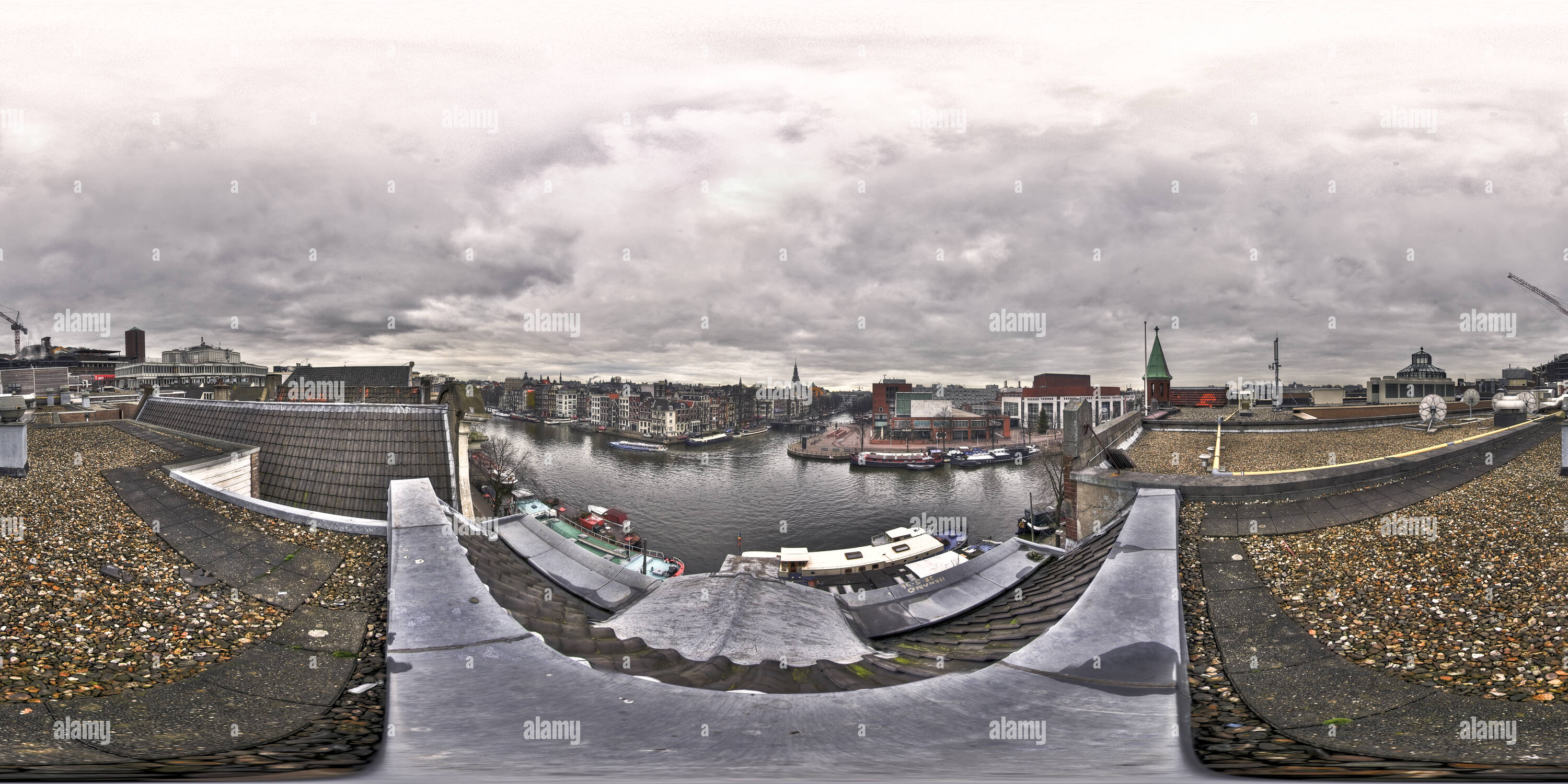 360° view of Amsterdam from a roof - Alamy