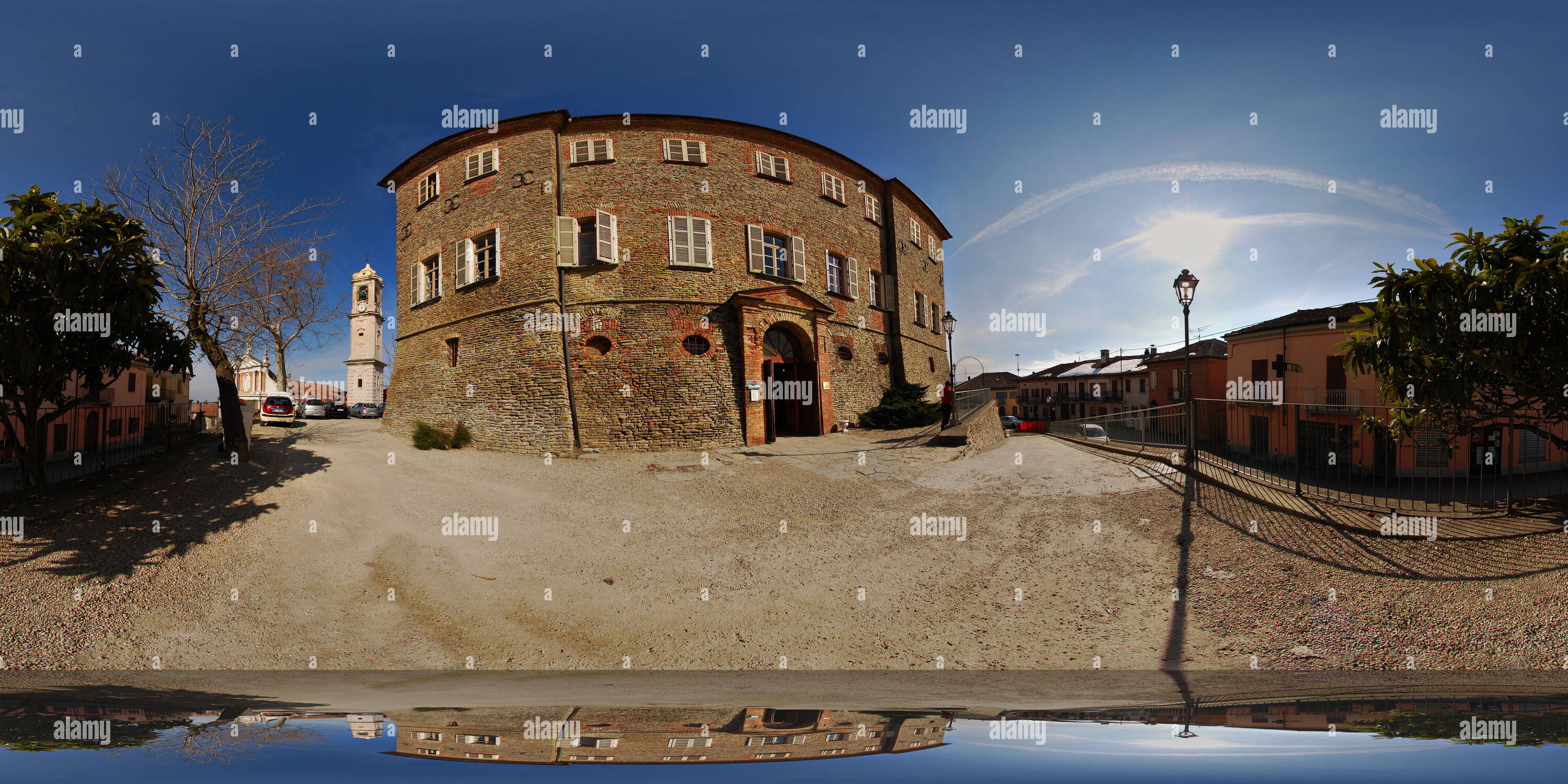 360° view of Mango, the castle and the Regional Moscato Wine Cellar - Alamy
