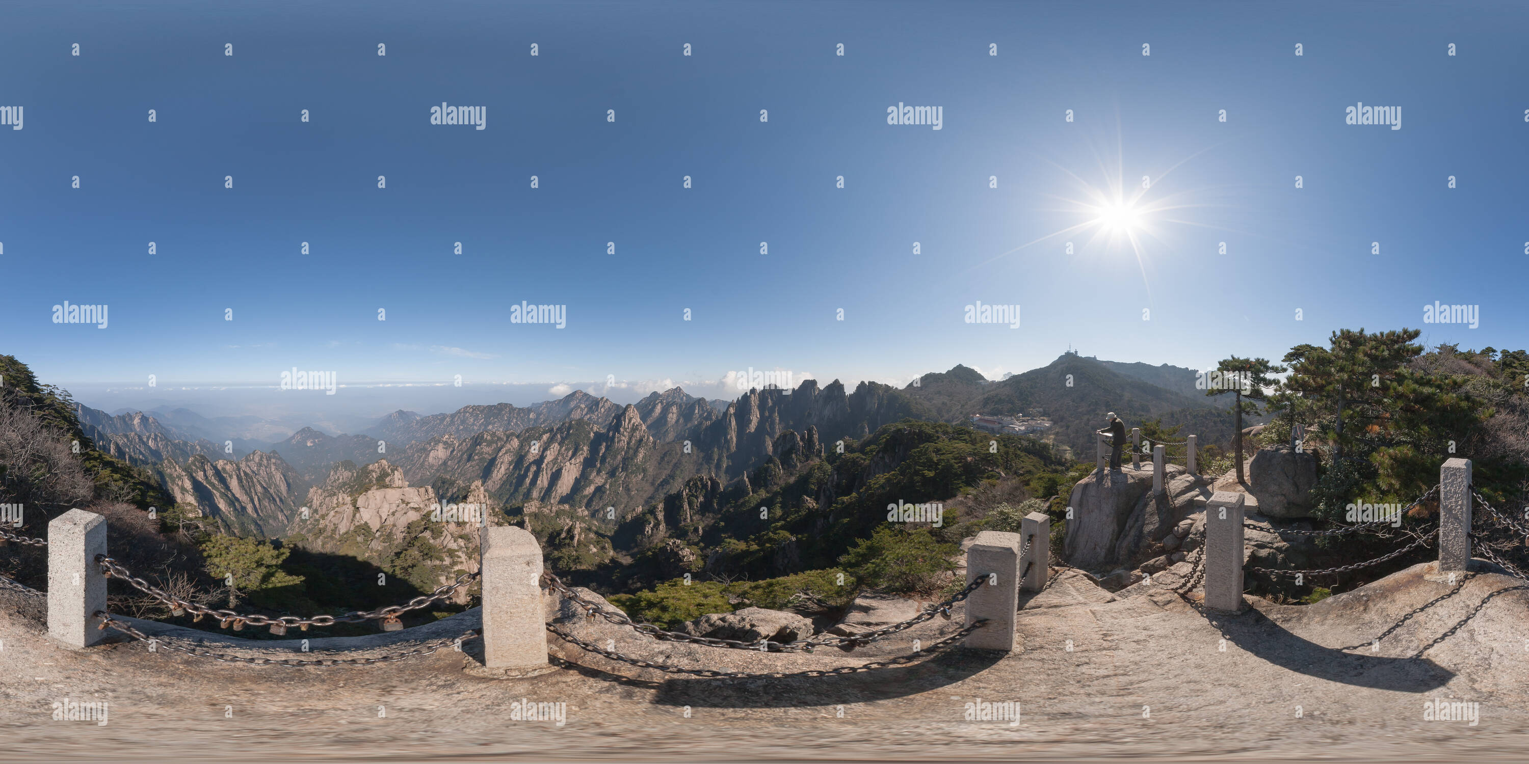 360° view of Huangshan Mountain-Lion peak - Alamy