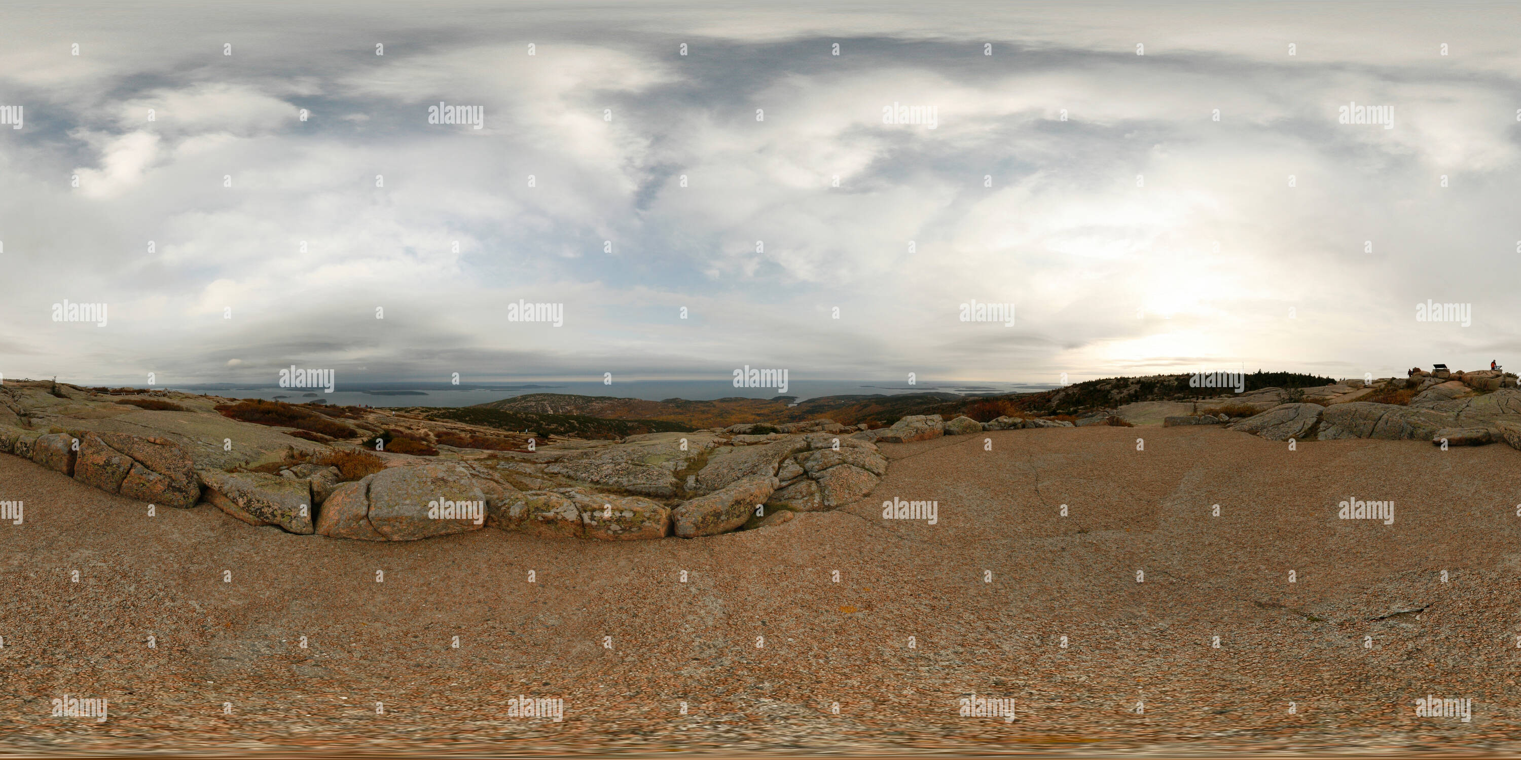 360° view of Cadillac Mountain in Acadia National Park, Maine - Alamy