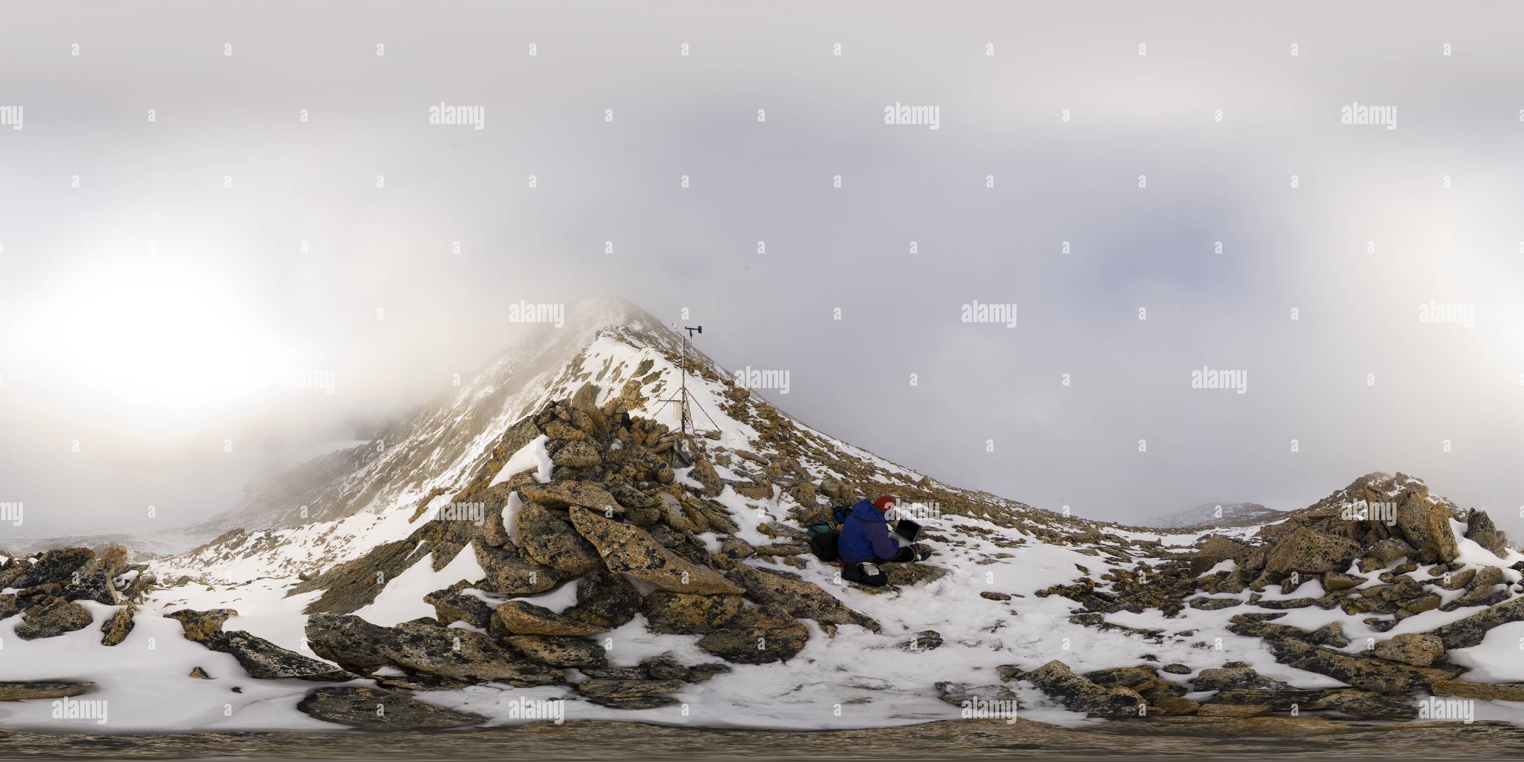 360° view of Fixing a weather station at 8000 feet (03 May 08 20:38 - Alamy