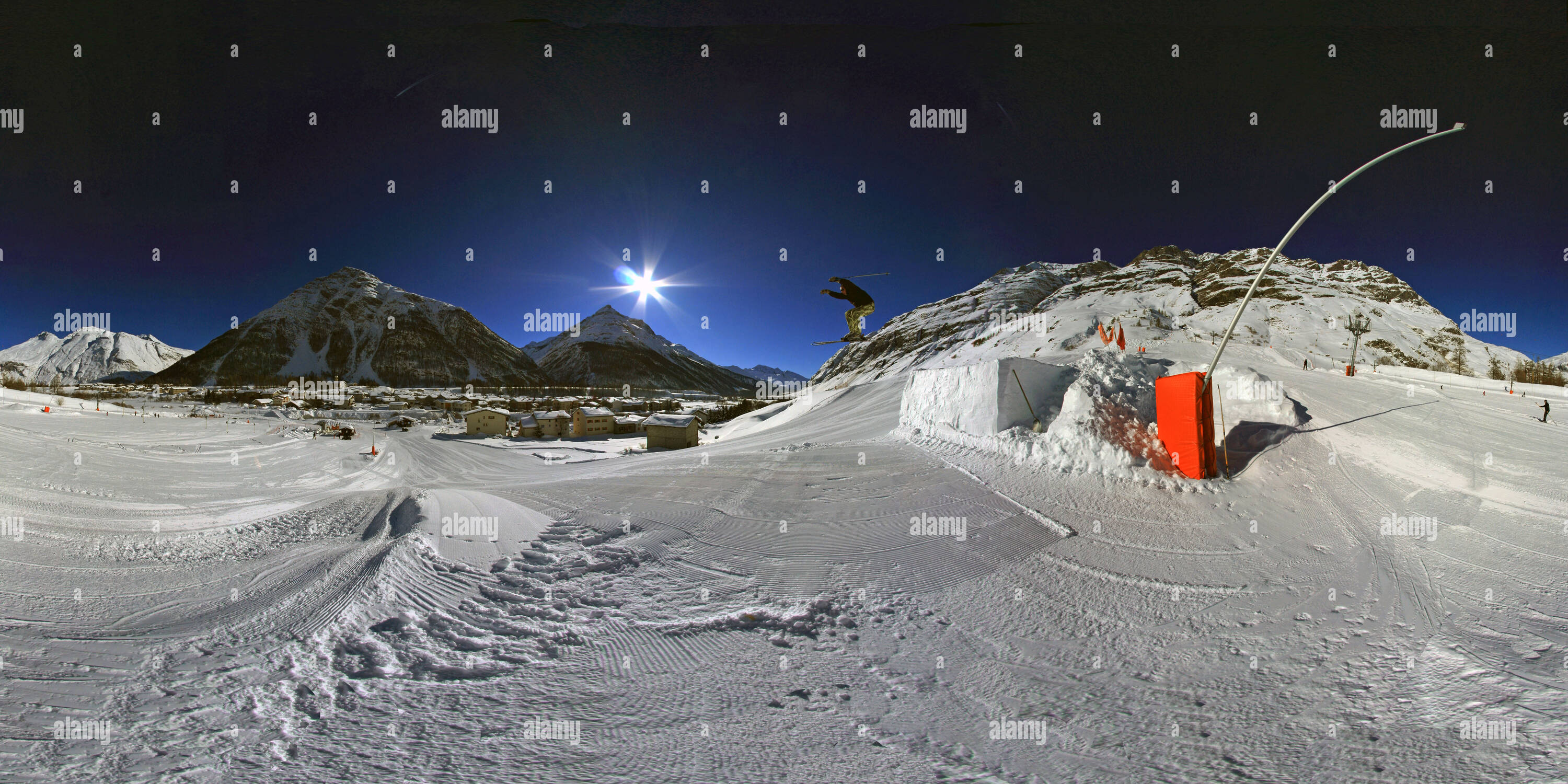 360° view of Bessans Ski Area Alpine Snowpark - Alamy