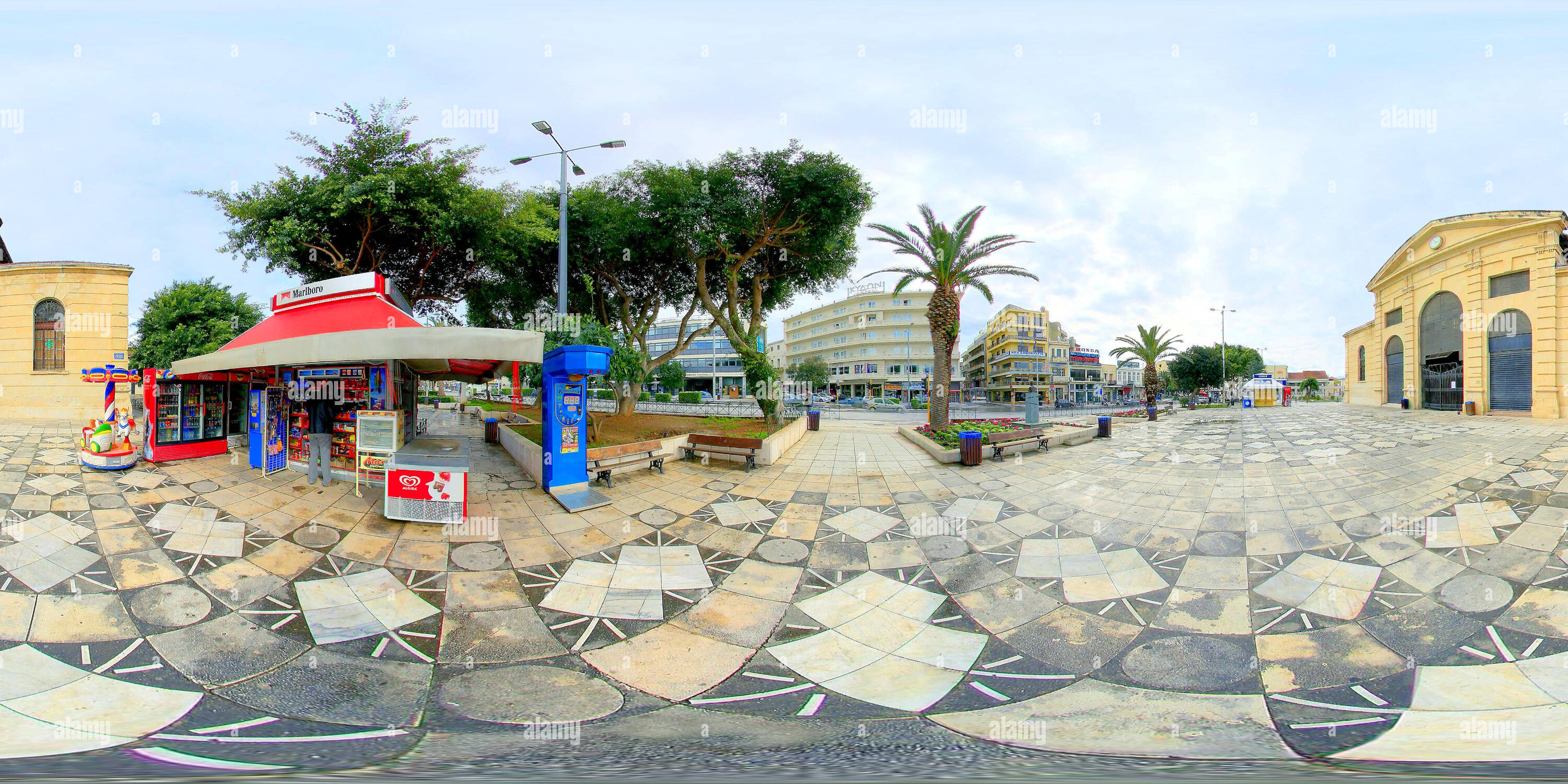 360° view of Chania's Municipal Market Square - Alamy