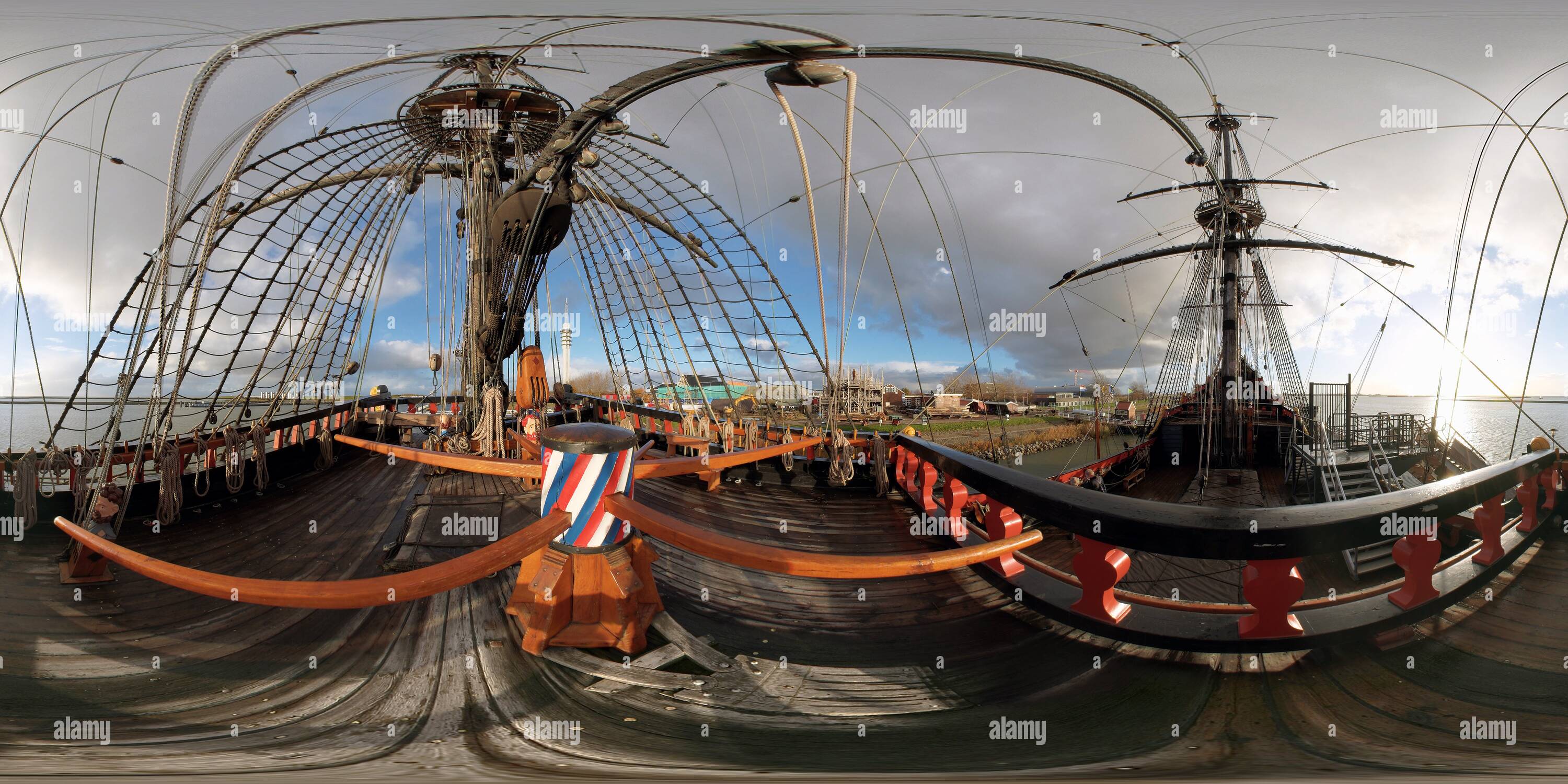 360° view of On the deck of Batavia ship, Lelystad, the Netherlands - Alamy
