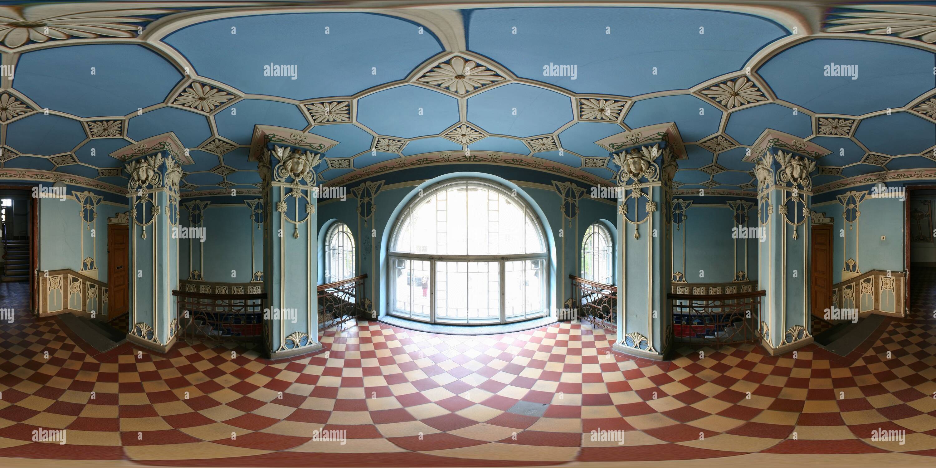 360° view of Art Nouveau staircase at the Alberta street in Riga - Alamy