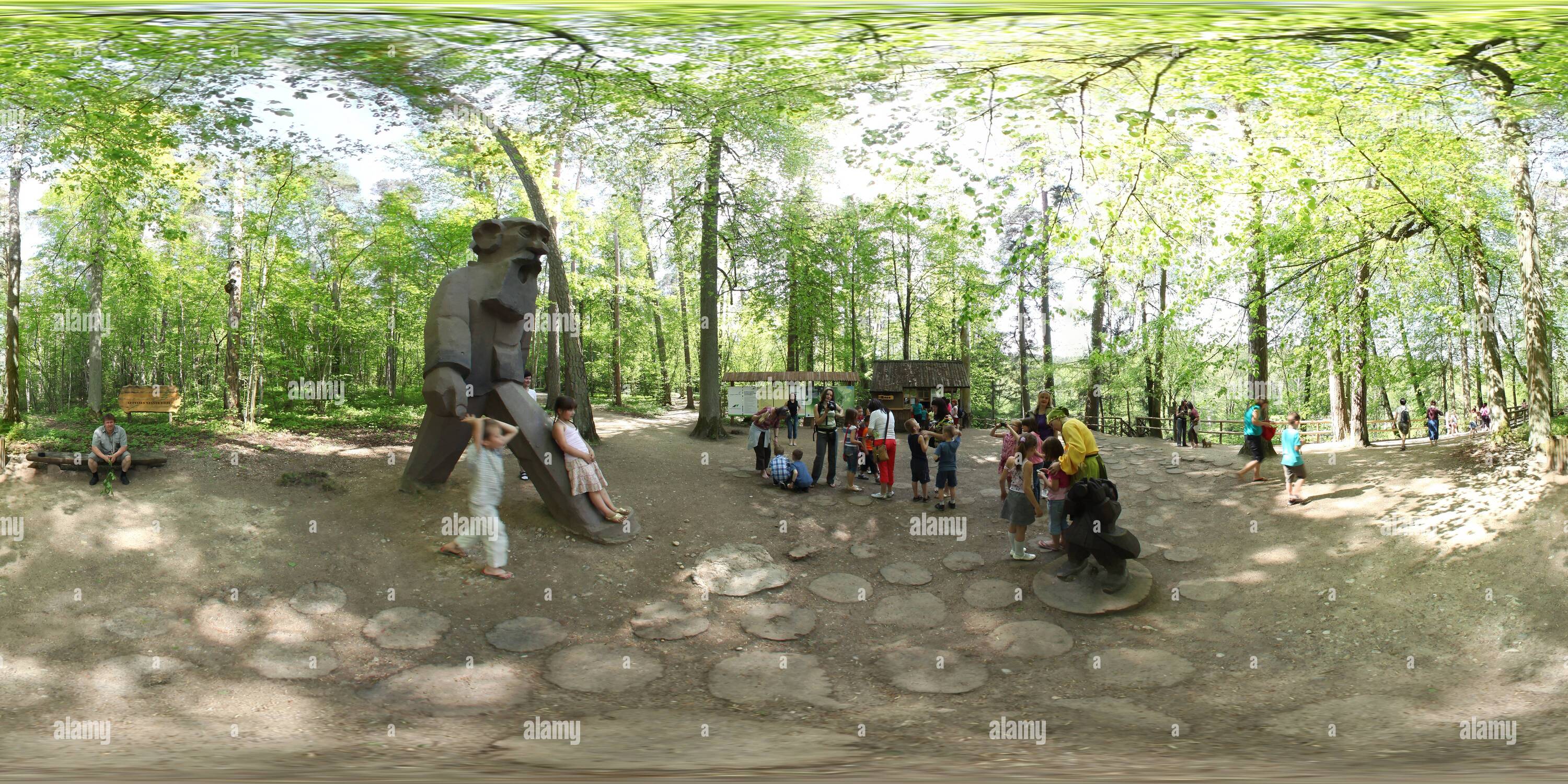 360° view of Playing with giant Lutausis at Tervete Nature Park, Latvia ...