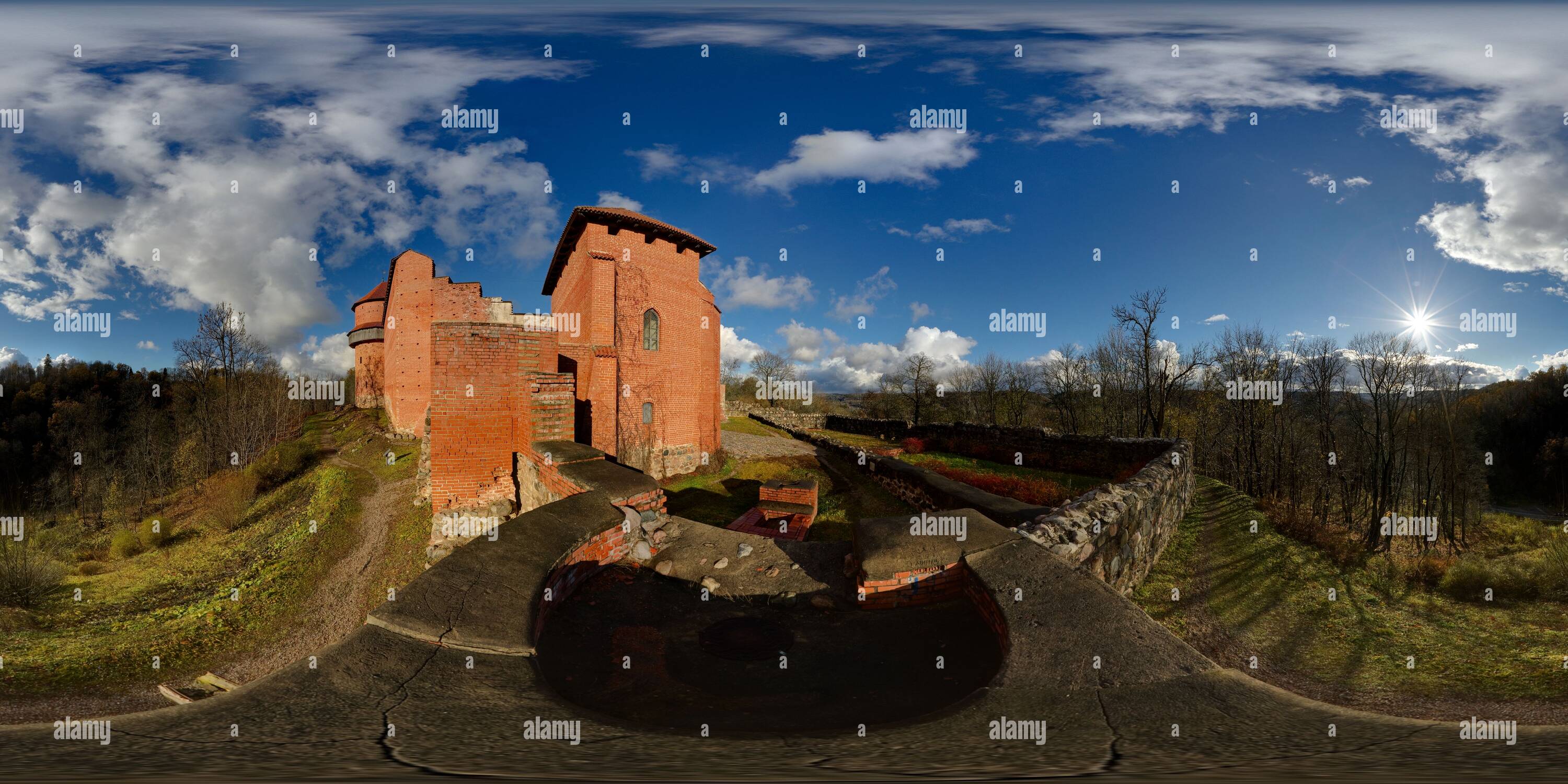360° view of Medieval castle in Turaida, Latvia - Alamy