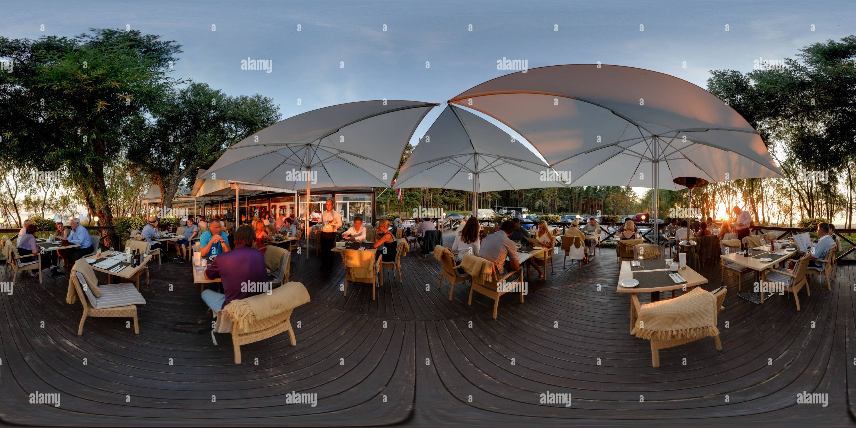 360° view of Sunset dinner at 36. Line - beach restaurant in Jurmala ...