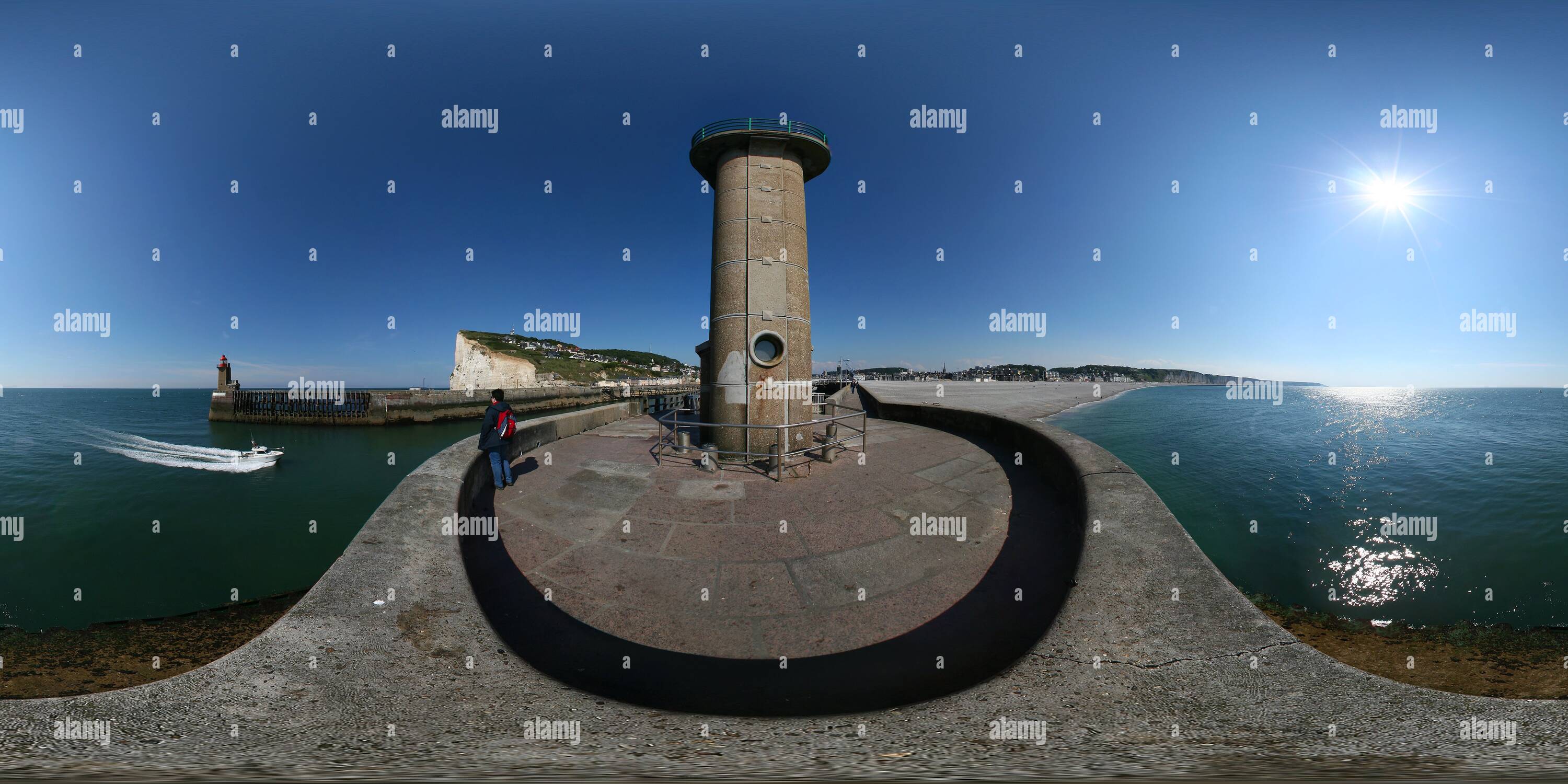 360° view of Sea gates of Fecamp, Normandy - Alamy