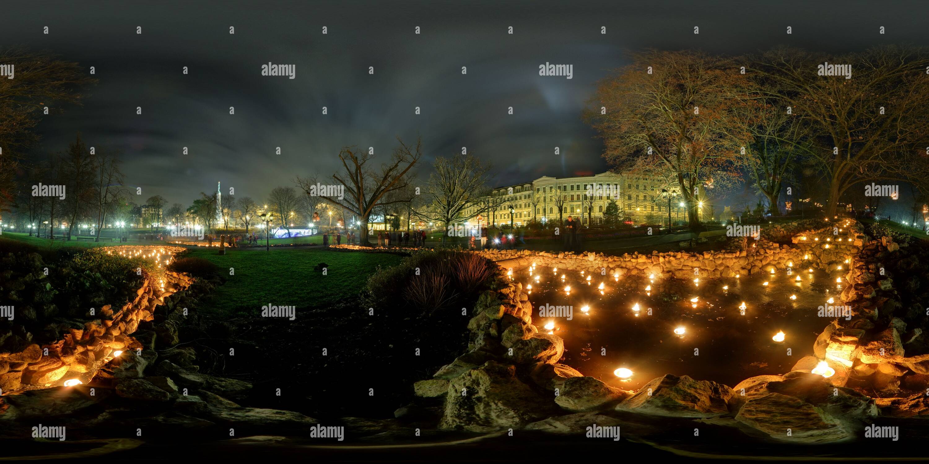 360° view of "River of Lights" at the light festival "Staro Riga 2011 ...