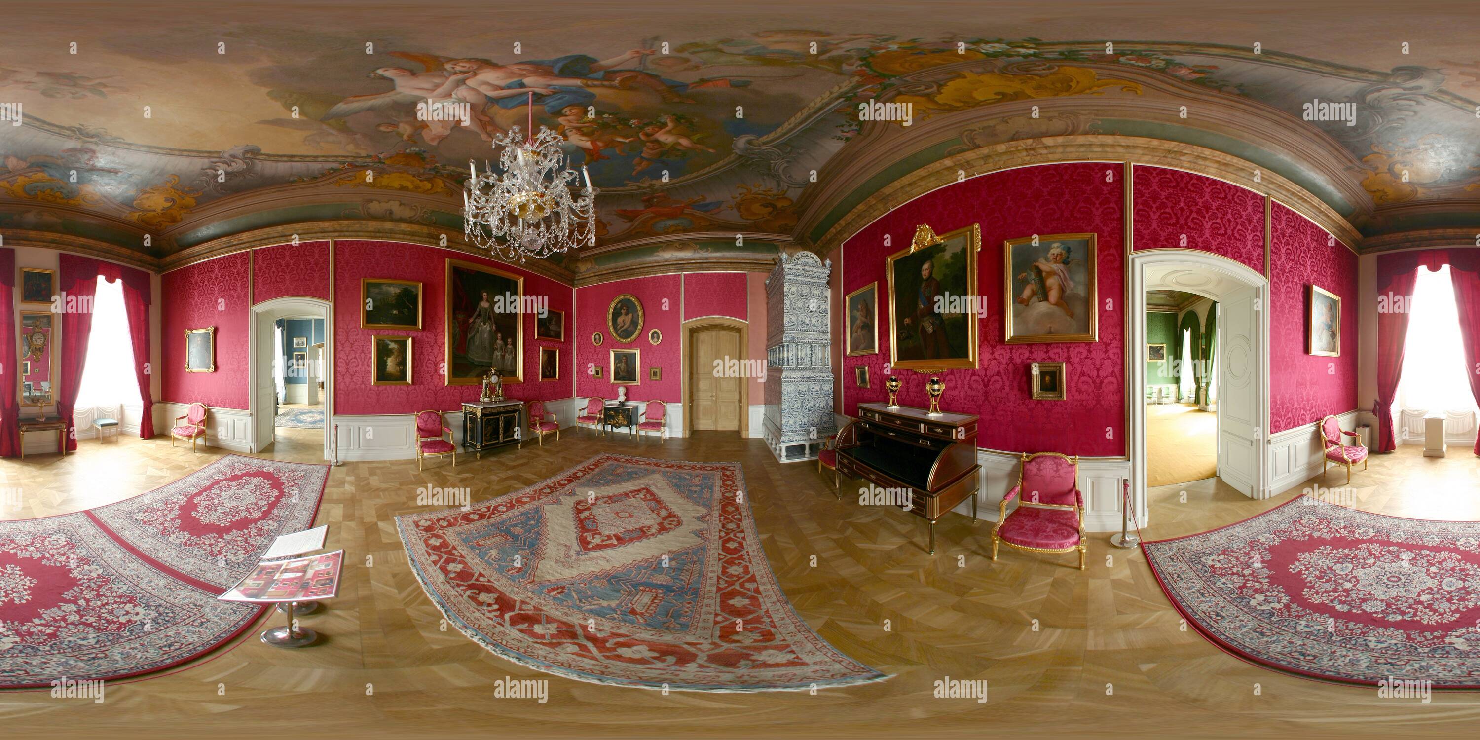 360° view of Duke's Reception Room in Rundale Palace, Latvia - Alamy