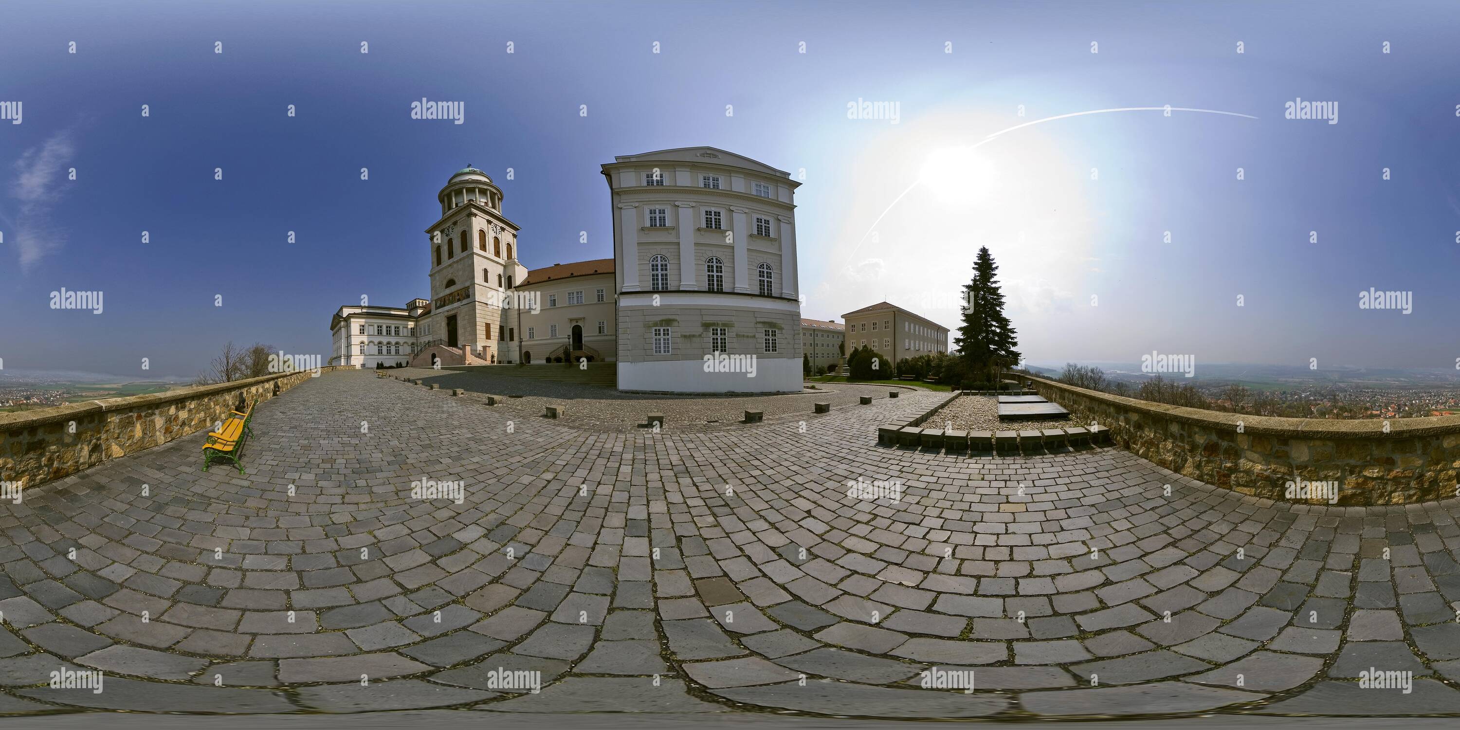 360° view of Archabbey of Pannonhalma Belfry - Alamy
