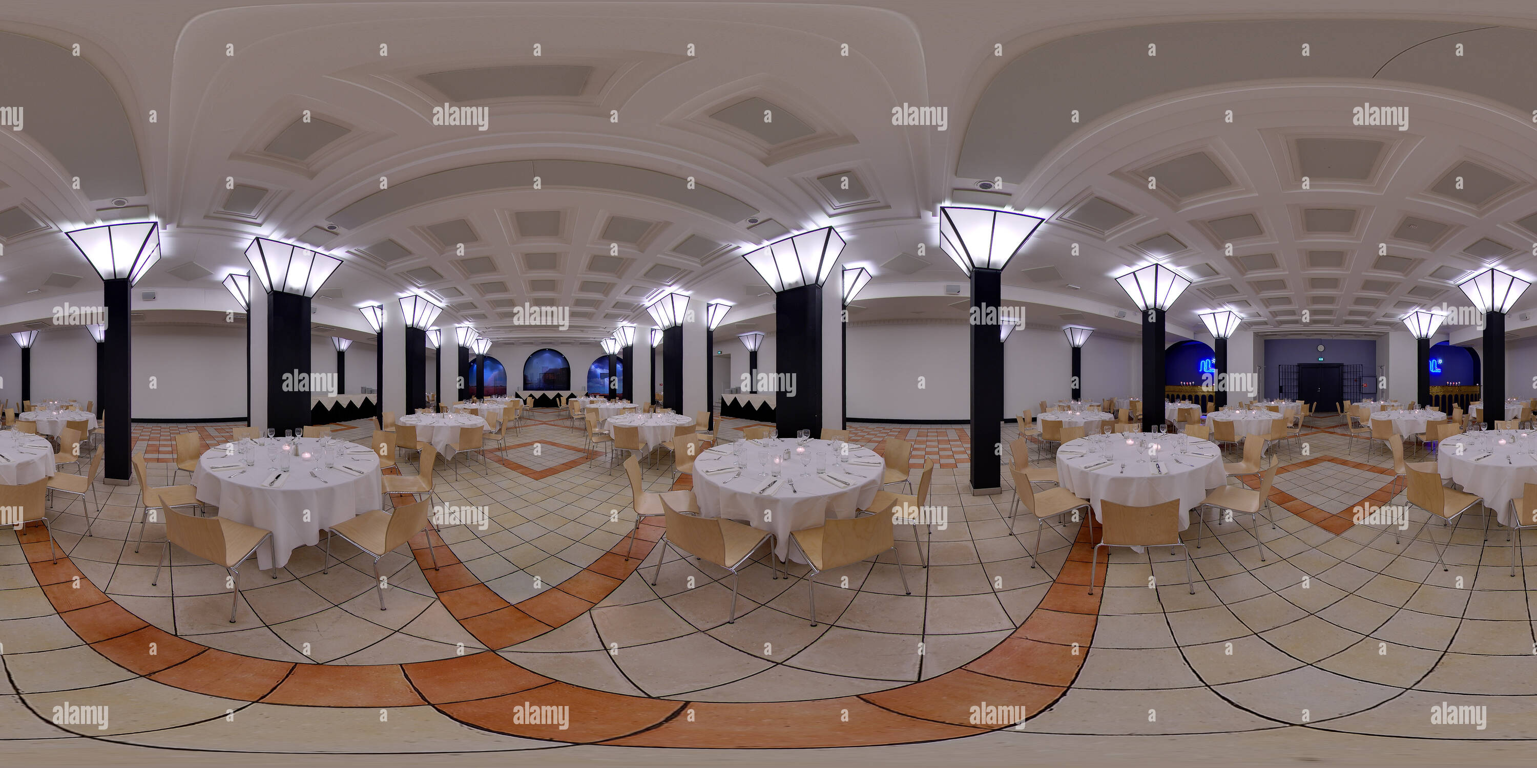 360° view of The Box Hall at Axelborg - Alamy