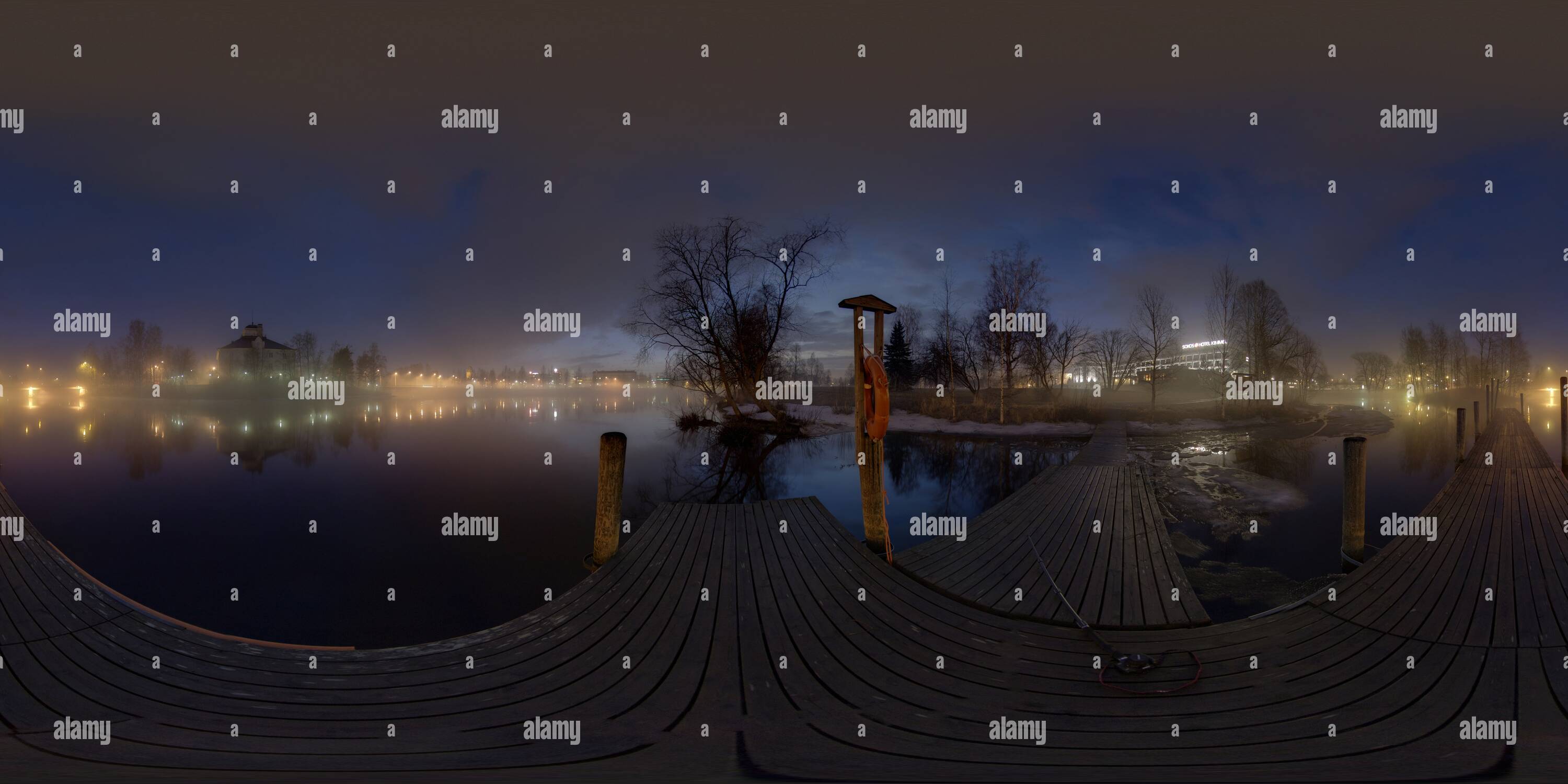 360° view of Riverside At Night - Alamy