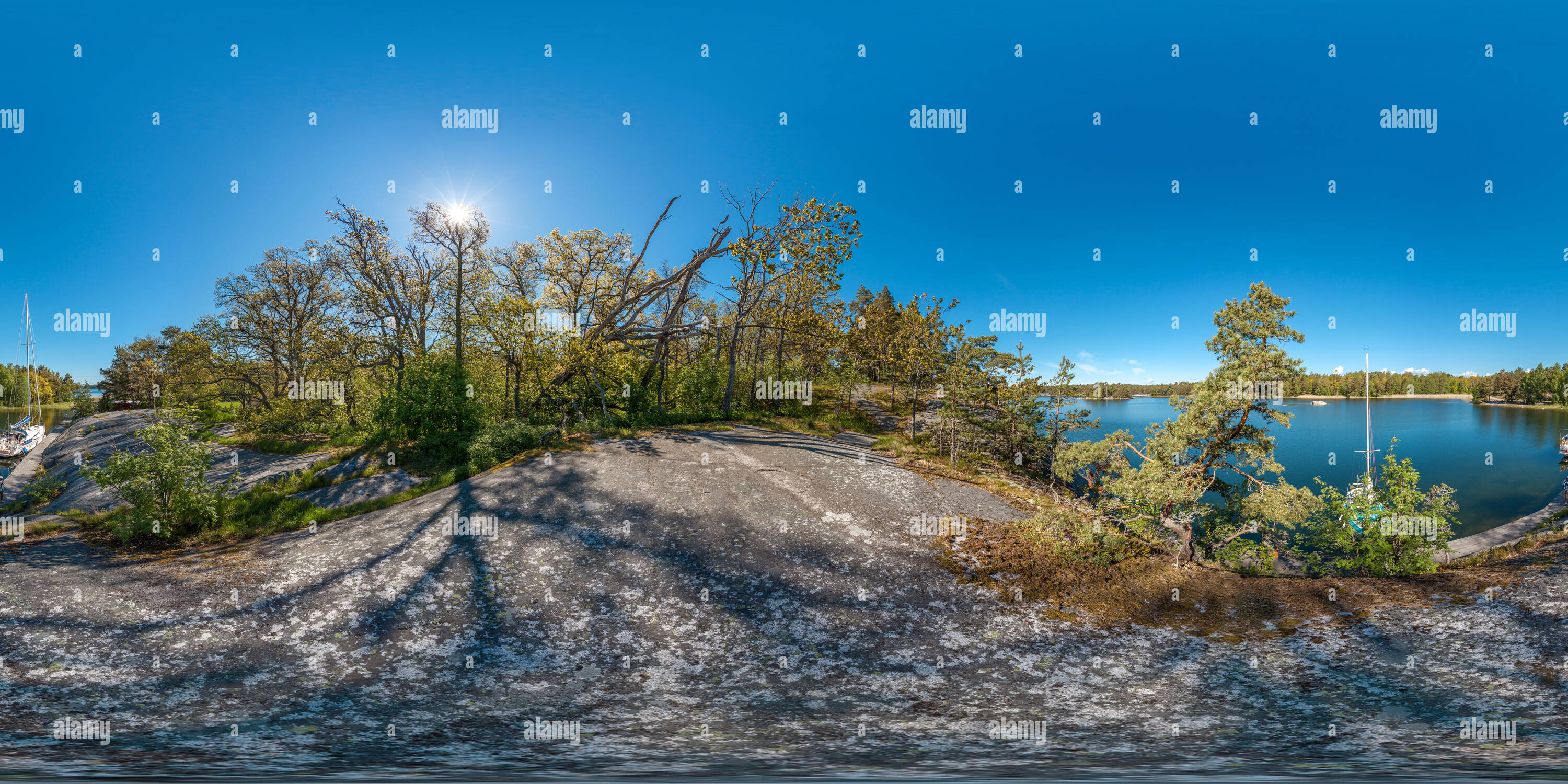 360° view of Finnhamn. Yachting around Stockholm Archipelago. Sweden ...