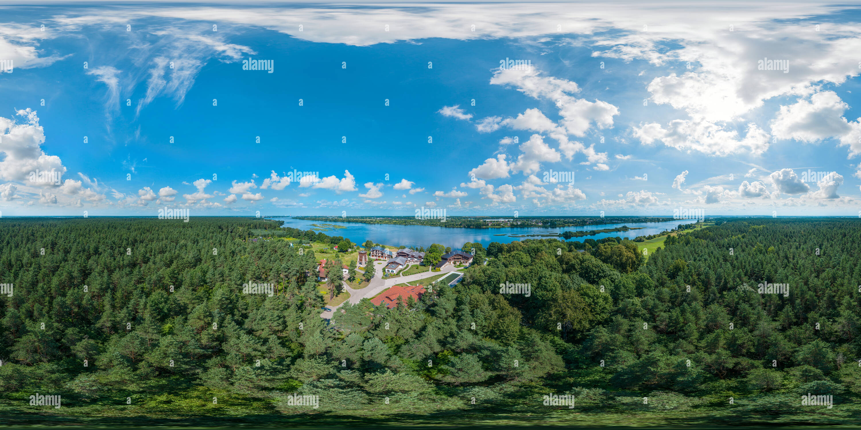 360° view of Dole Island. Aerial View. Riga. Latvia - Alamy