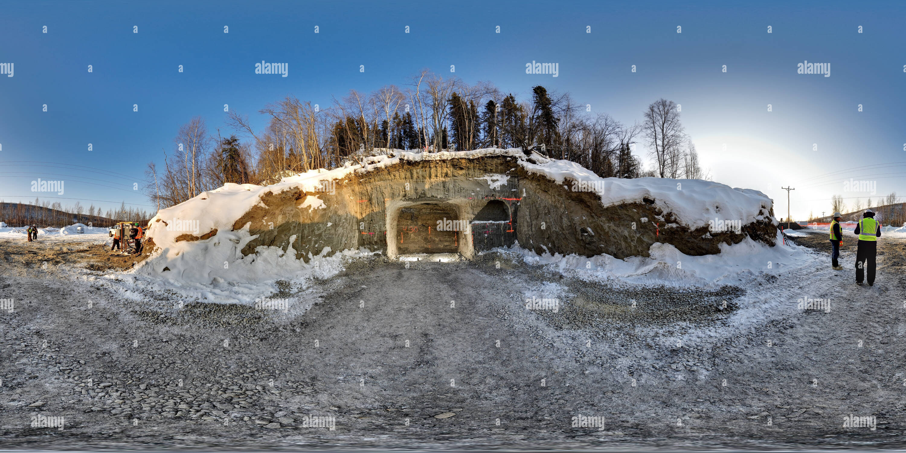 360° view of Fox Permafrost Tunnel Extension Drilling to 4m - Alamy