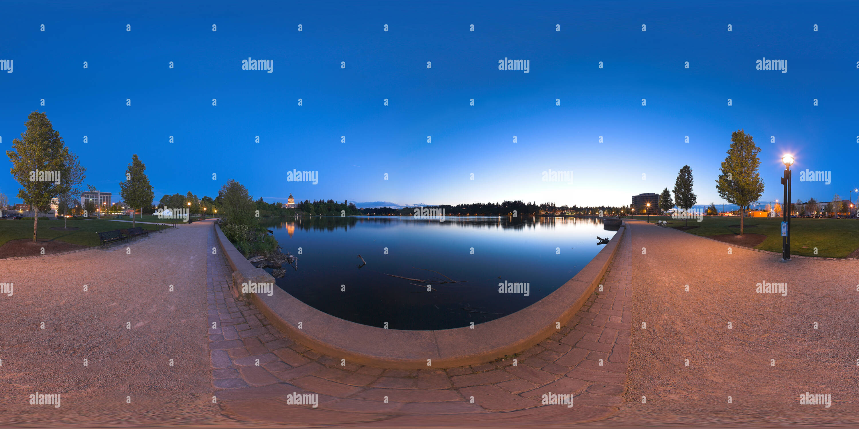 360° view of Capitol Lake at Dusk - Alamy
