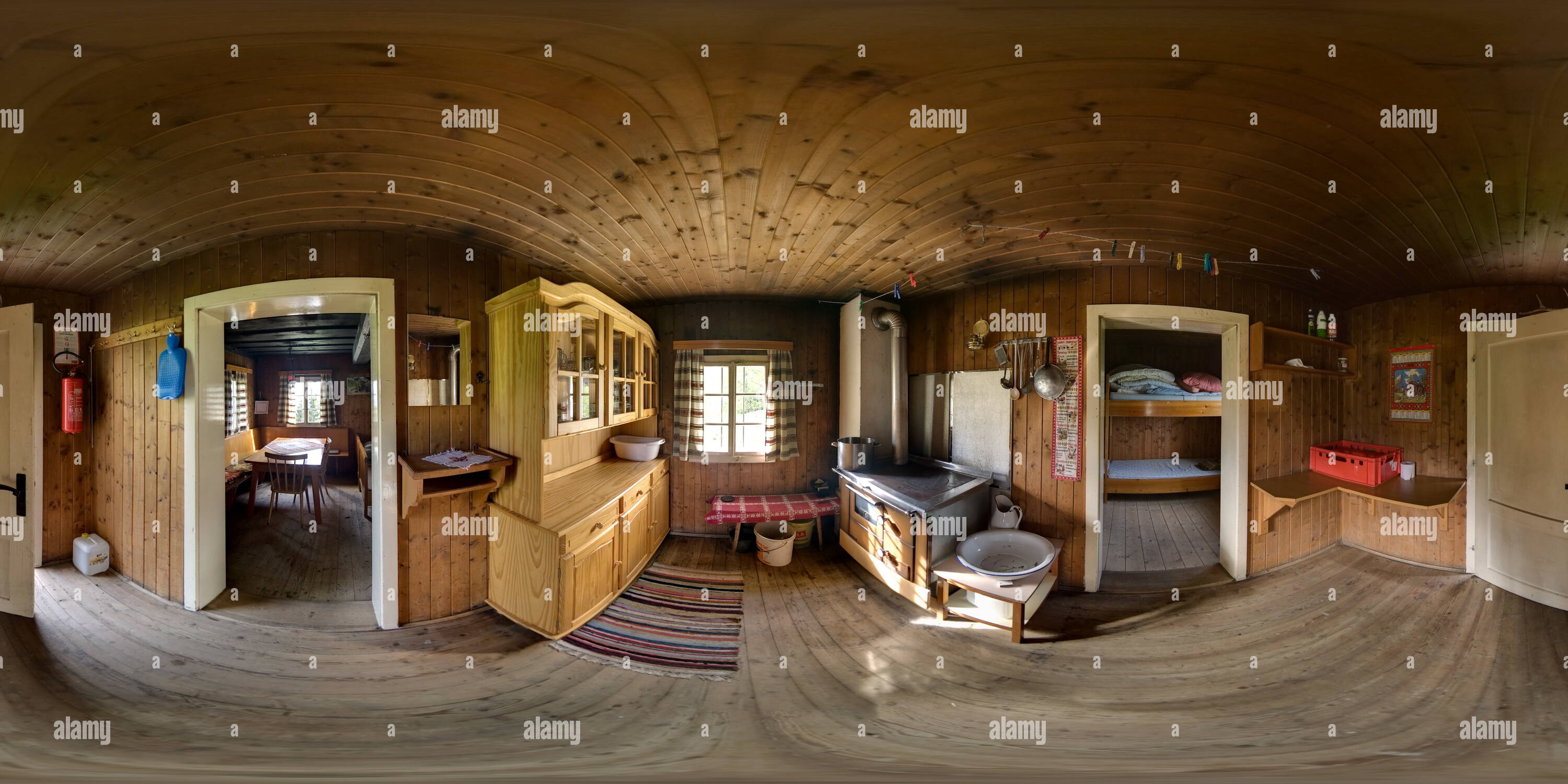 360° view of Maltabergeralm - Traditional Hut Kitchen - Alamy