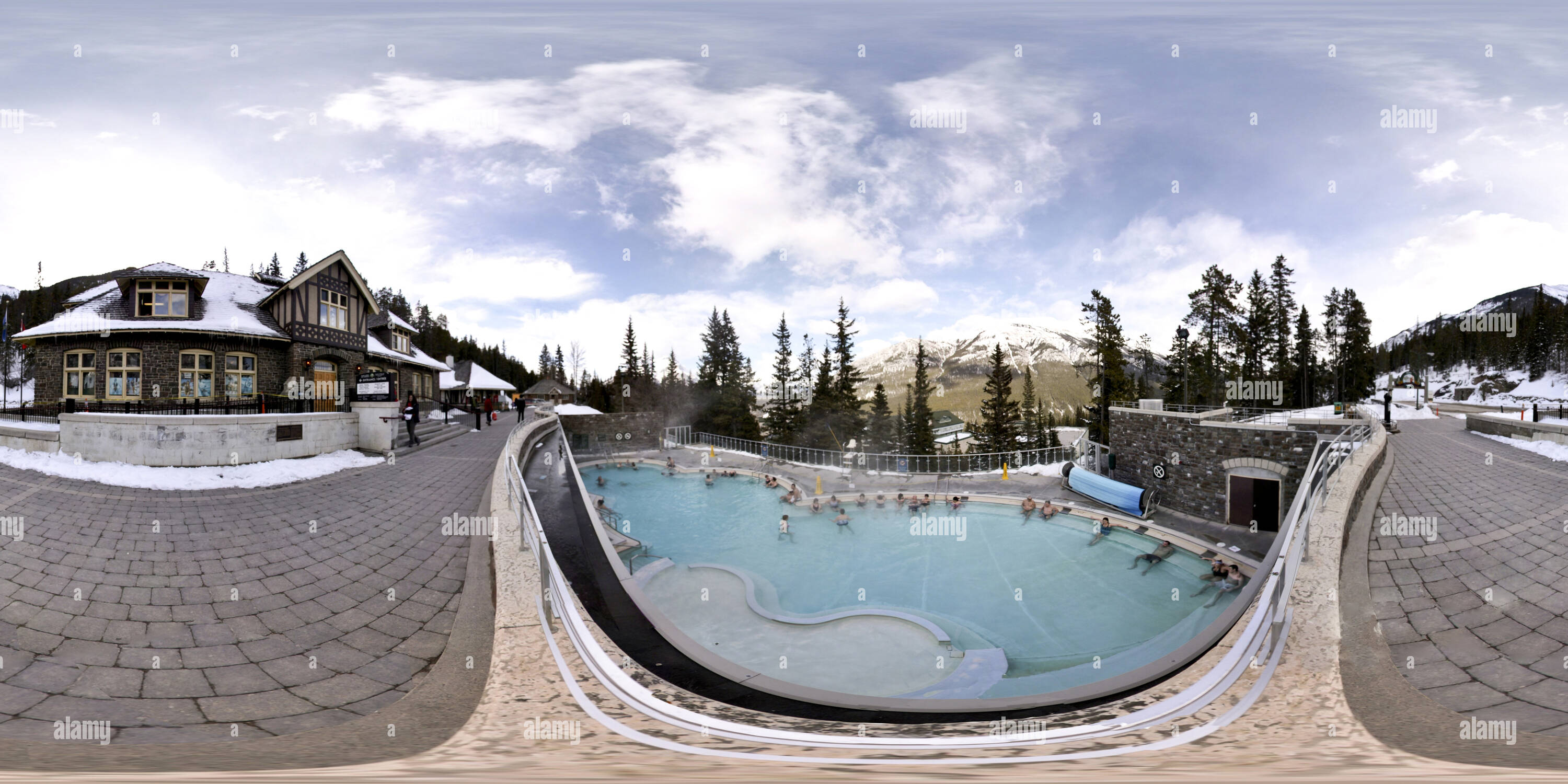 360° view of Banff Hot Springs, Canada - Alamy